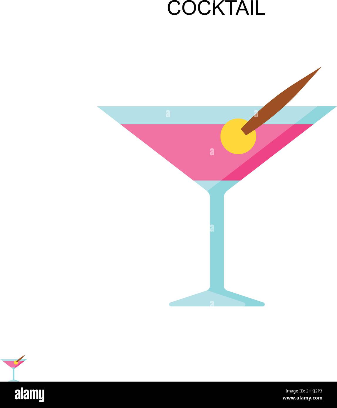 Cocktail Simple vector icon. Illustration symbol design template for ...