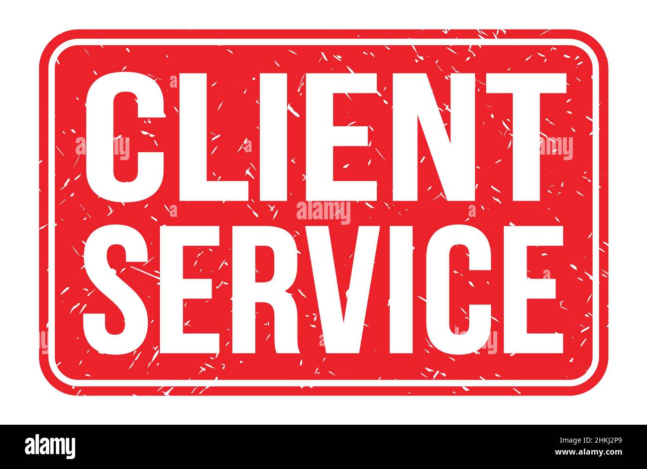 CLIENT SERVICE, words written on red rectangle stamp sign Stock Photo ...
