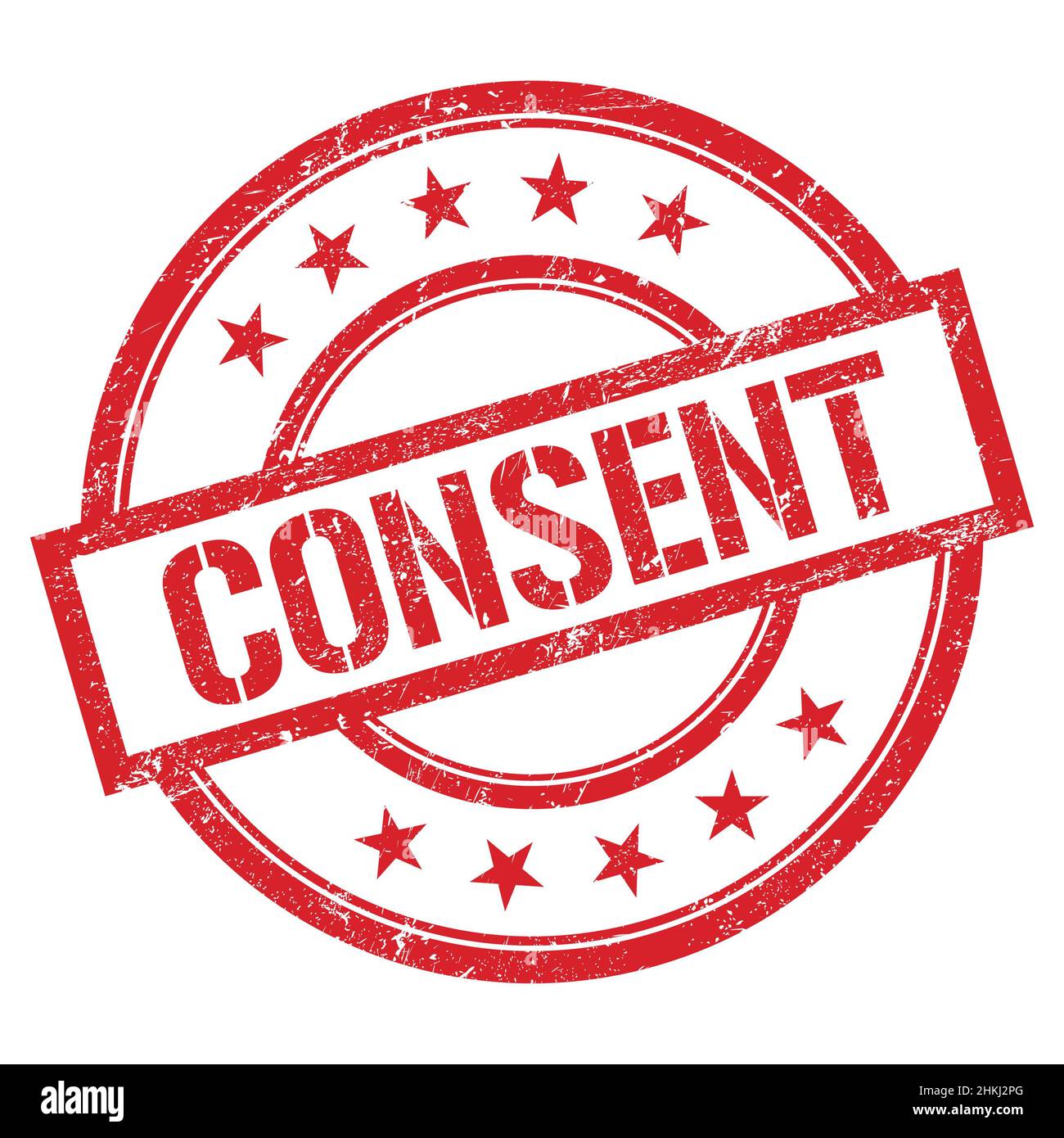 CONSENT text written on red round vintage rubber stamp Stock Photo - Alamy