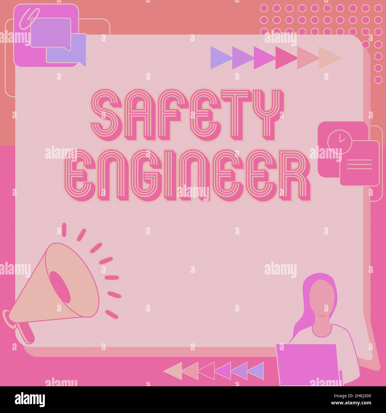 Hand writing sign Safety Engineer. Concept meaning person who inspects ...