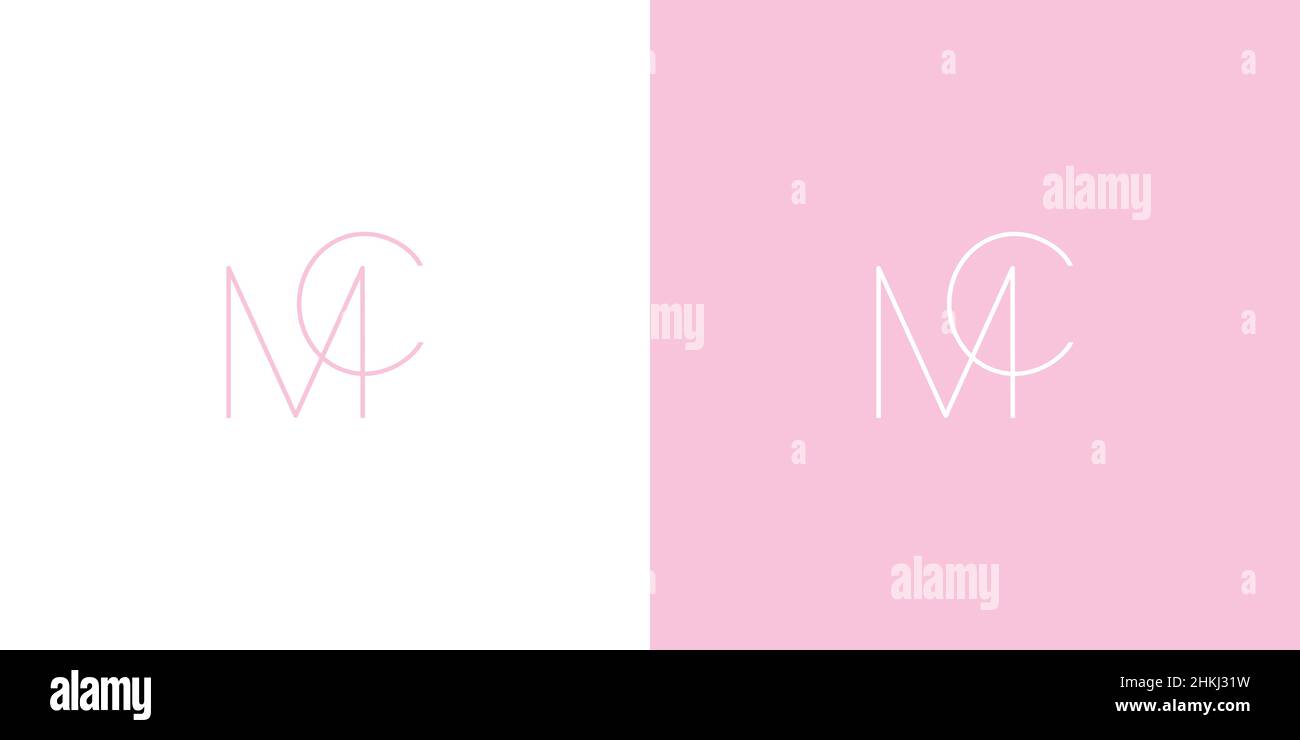 Minimalist and luxurious initial MC lettering logo Stock Vector Image ...