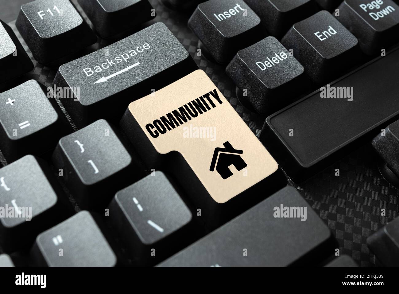 Conceptual display Community. Word Written on specific population with ...