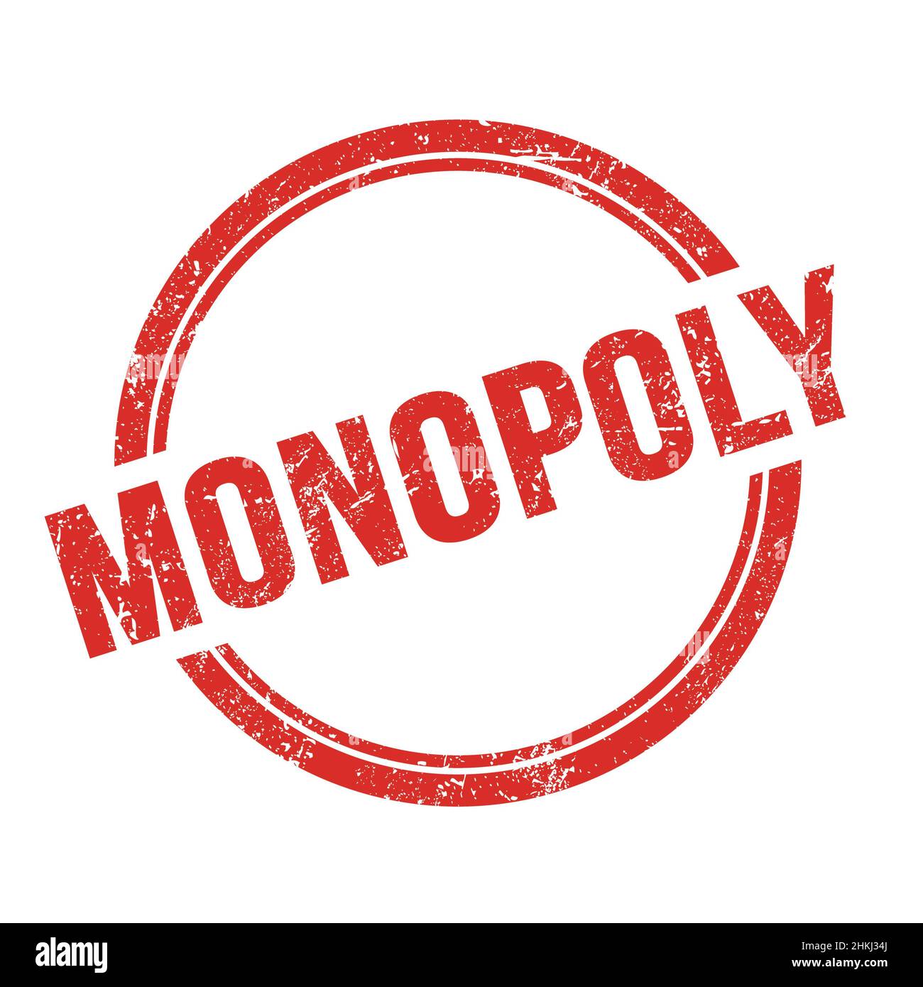 MONOPOLY text written on red grungy vintage round stamp Stock Photo - Alamy