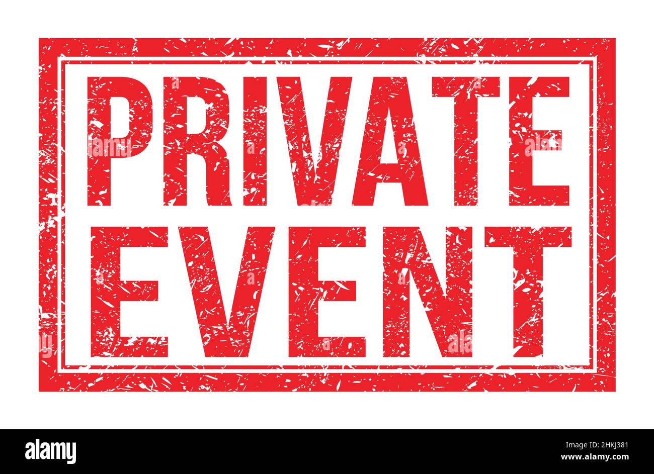 PRIVATE EVENT, words written on red rectangle stamp sign Stock Photo ...