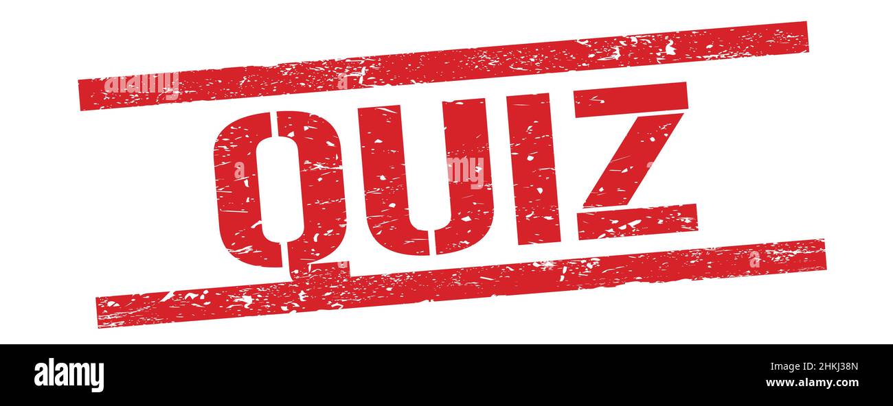 QUIZ text on red grungy rectangle stamp sign Stock Photo - Alamy
