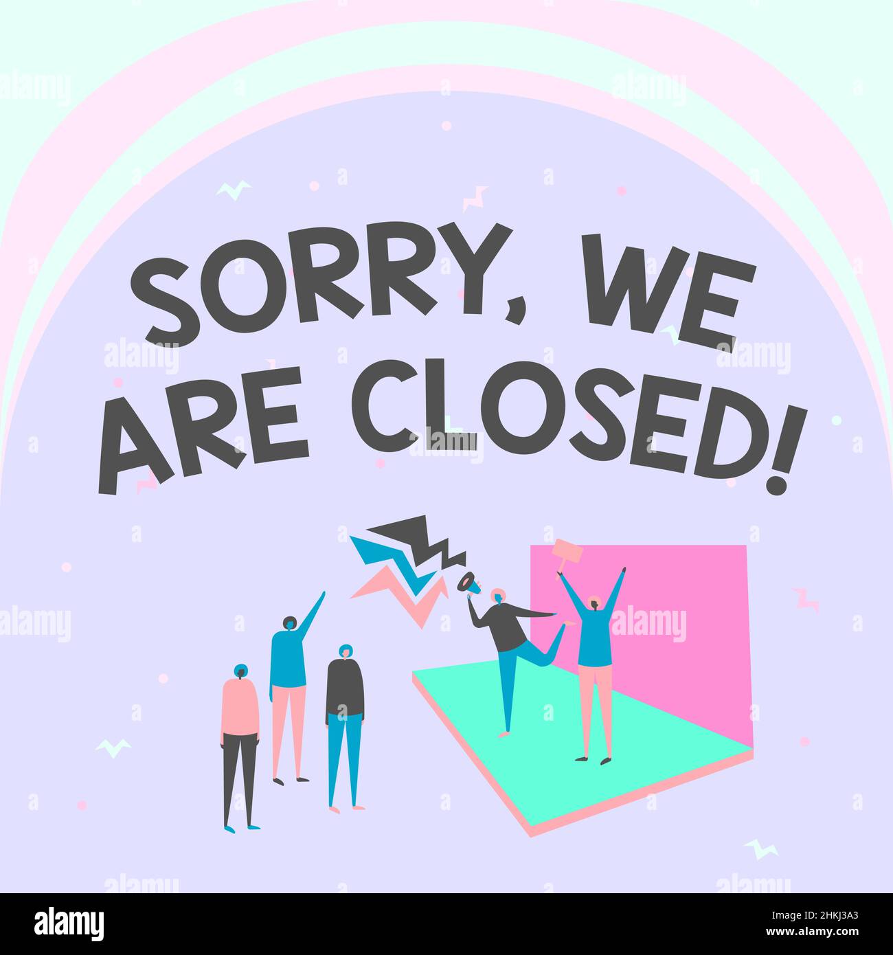 Text caption presenting Sorry, We Are Closed. Business approach ...
