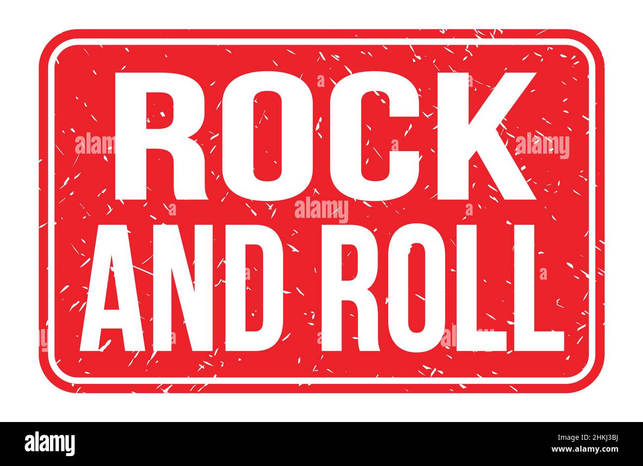 ROCK AND ROLL, words written on red rectangle stamp sign Stock Photo ...