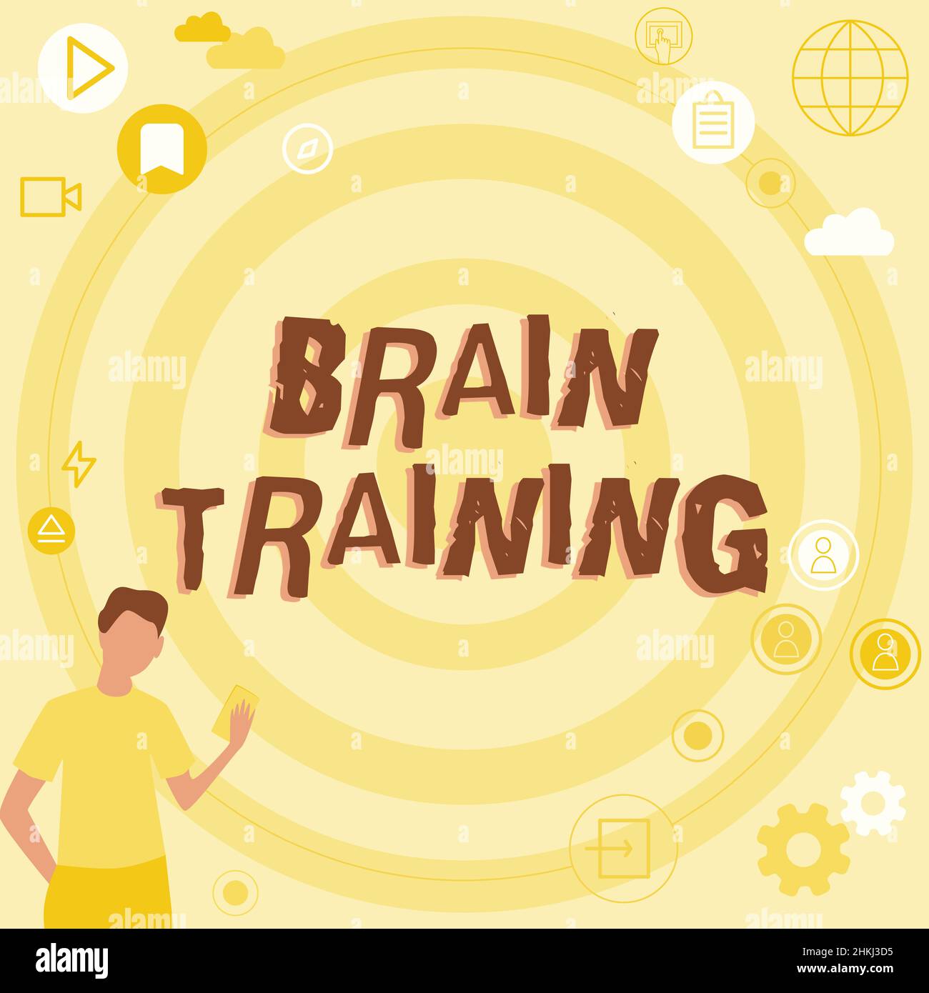 Hand writing sign Brain Training. Internet Concept mental activities to ...