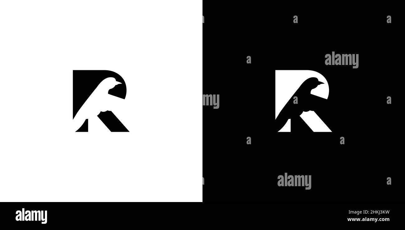 Simple and attractive letter R initial bird logo design Stock Vector ...