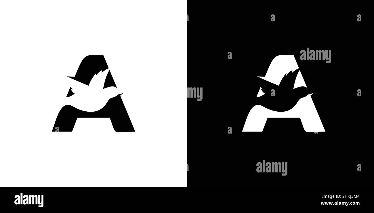 Initial a bird vector hi-res stock photography and images - Alamy