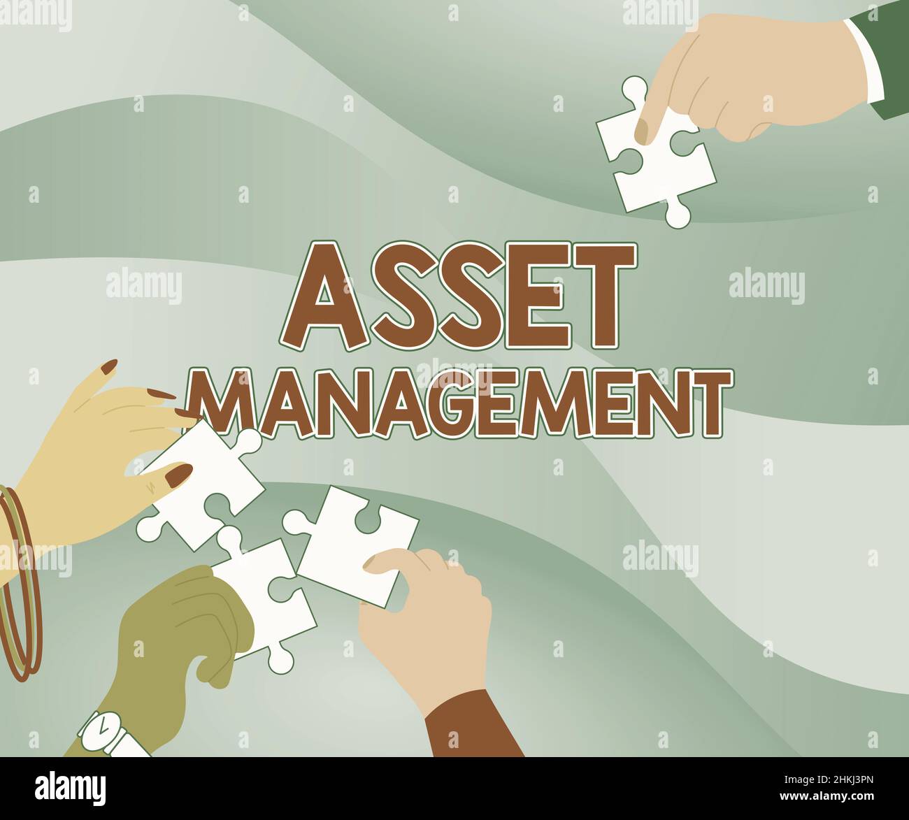 Text sign showing Asset Management. Business overview systematic ...