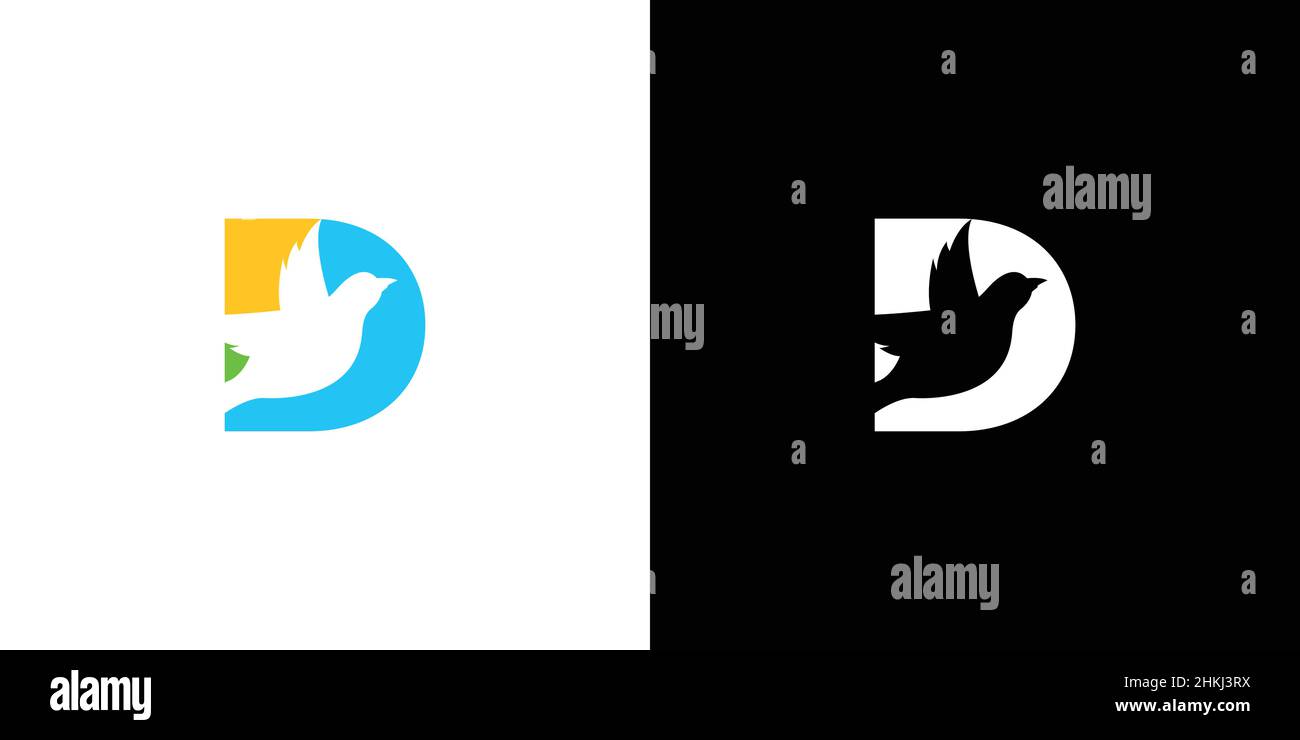 D letter bird logo hi-res stock photography and images - Alamy