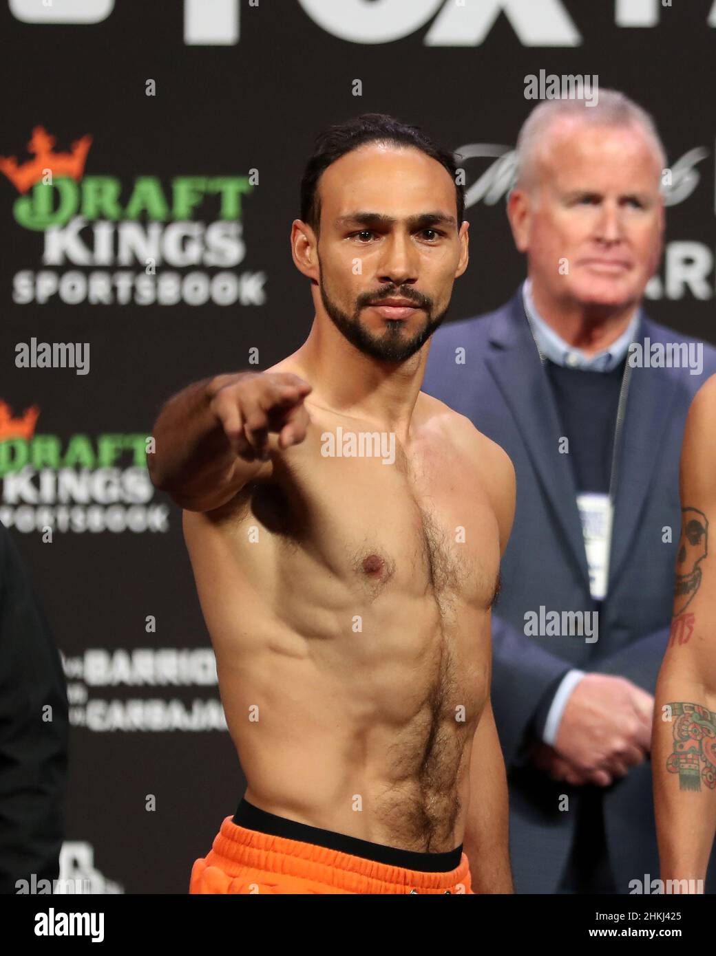 Las Vegas, USA. 04th Feb, 2022. LAS VEGAS, NV - FEBRUARY 4: (L-R) Boxers Keith Thurman and Mario ...