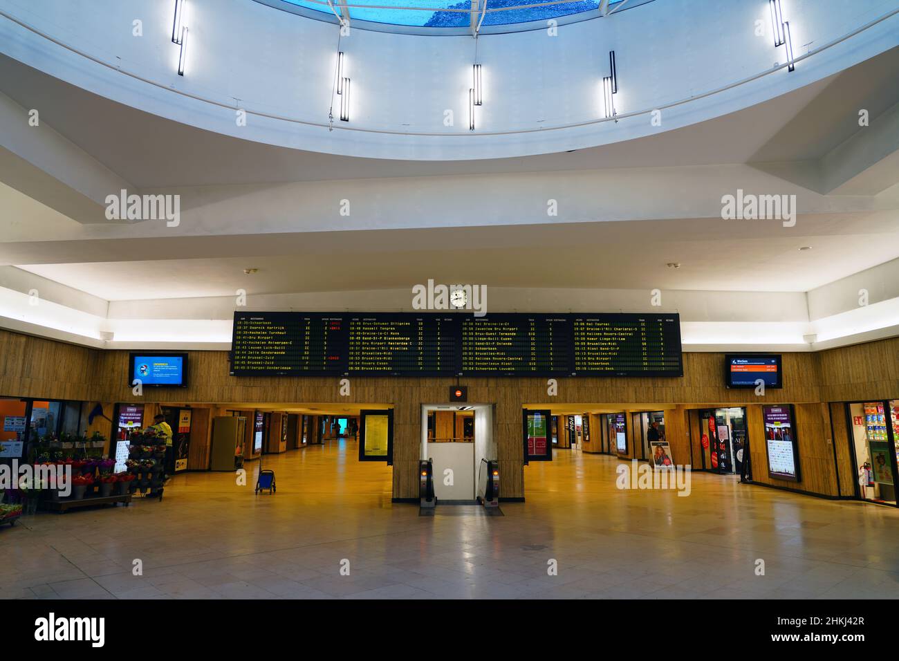 BRUSSELS, BELGIUM -6 JAN 2022- View of Brussels Central Station ...
