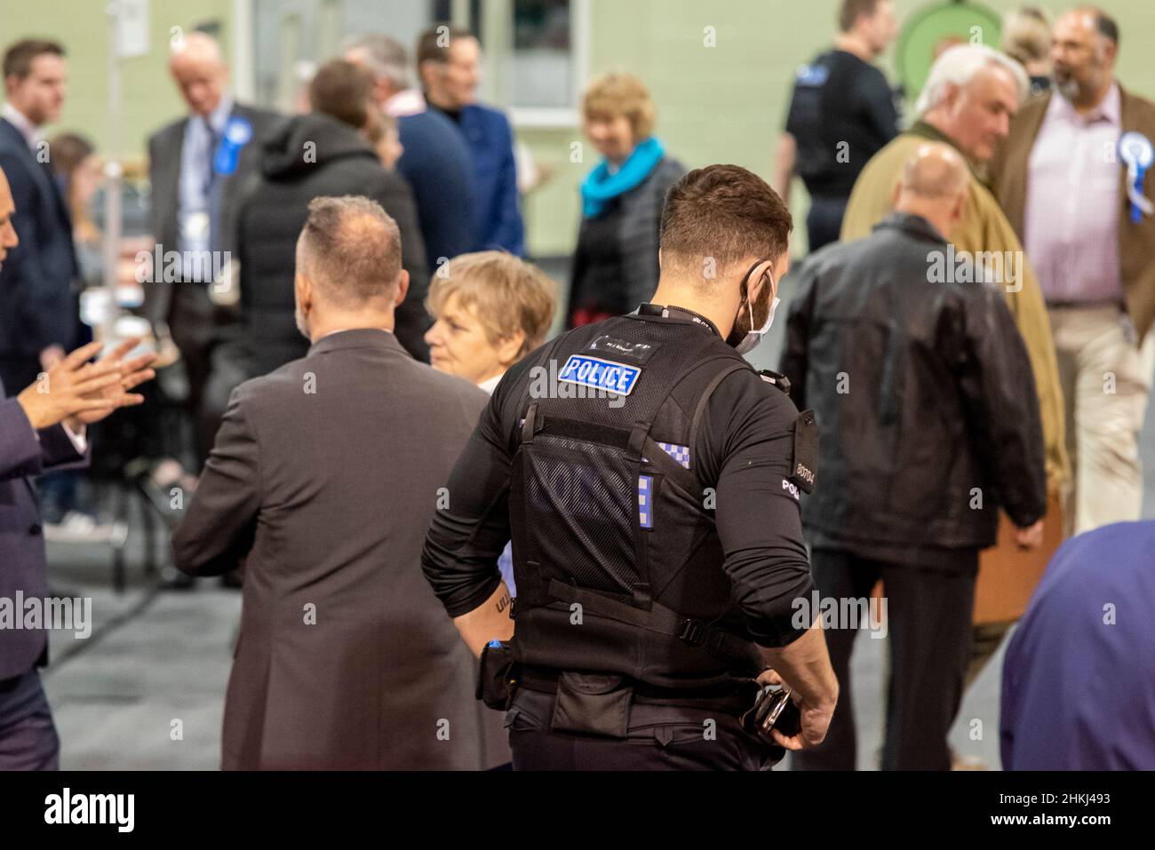 Police officer security at verification and ballot count for the ...