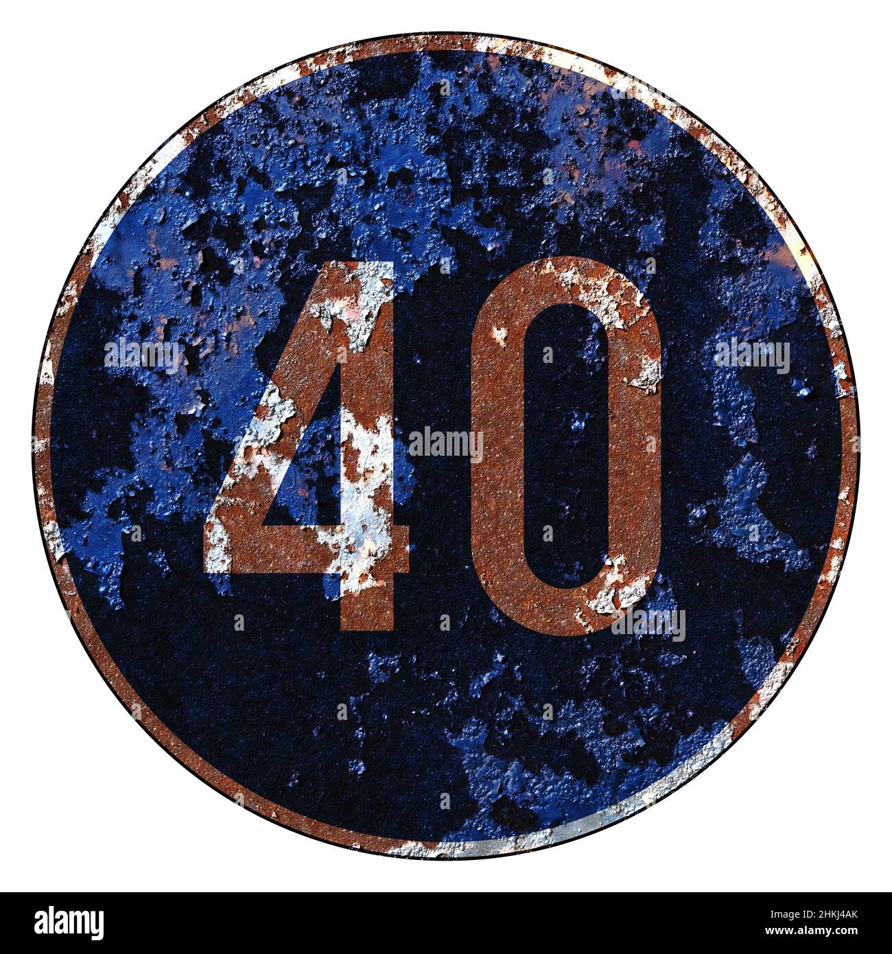 Old grunge EU road sign Mandatory sign - Minimum speed limit Stock ...