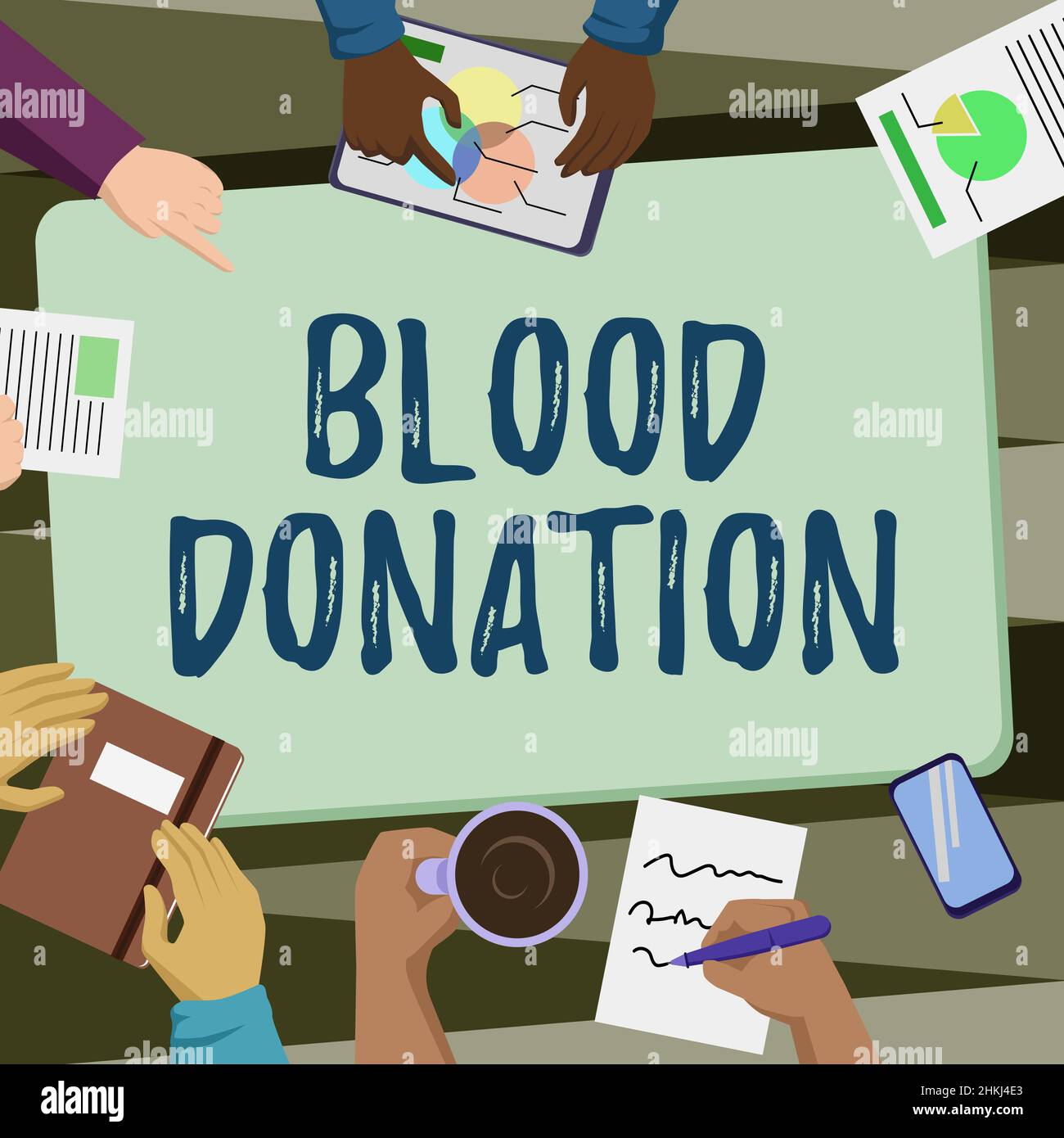 Hand writing sign Blood Donation. Business overview Process of ...