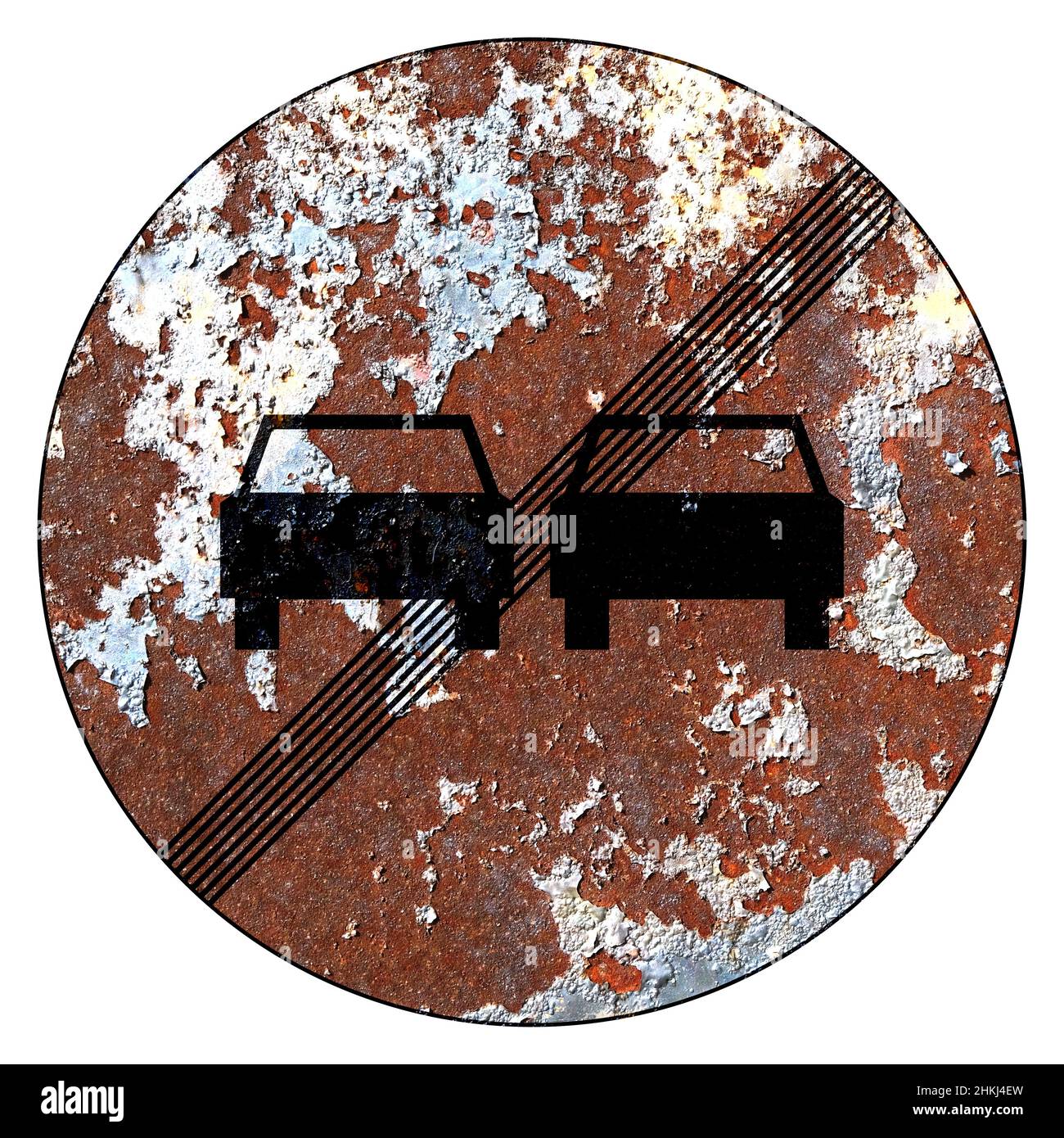 End of overtaking restriction Cut Out Stock Images & Pictures - Alamy