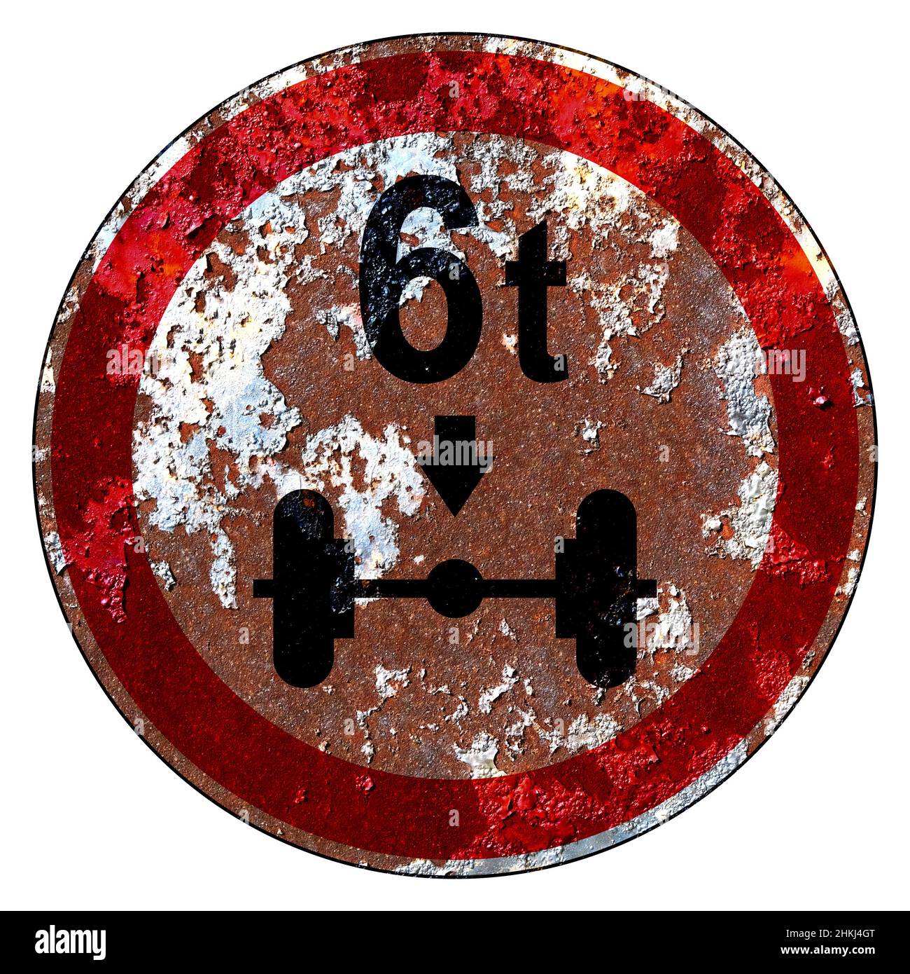 Old grunge EU road sign Prohibitory sign - Road closed to motor ...