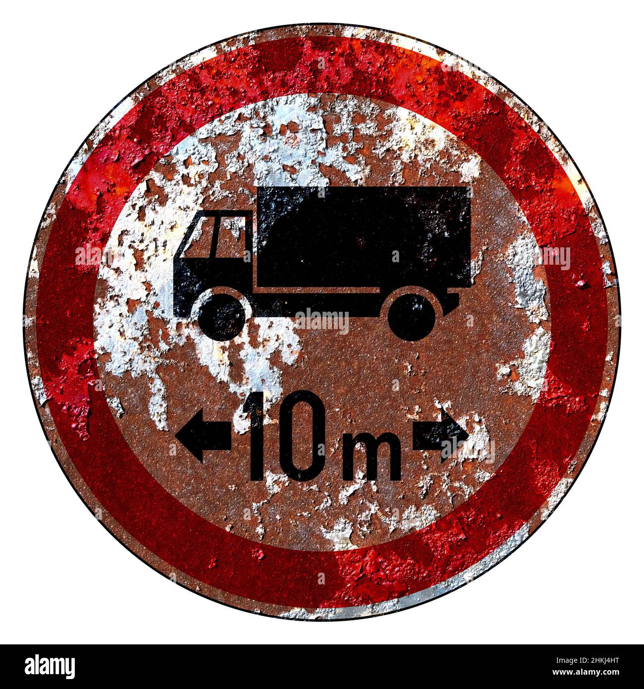 Old grunge EU road sign Prohibitory sign - Road closed to motor ...