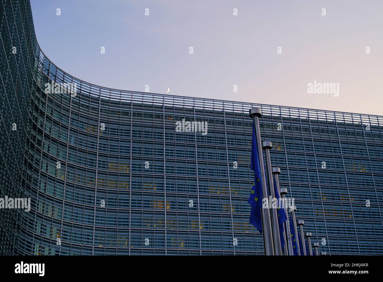 BRUSSELS, BELGIUM -6 JAN 2022- View of the Berlaymont Building ...
