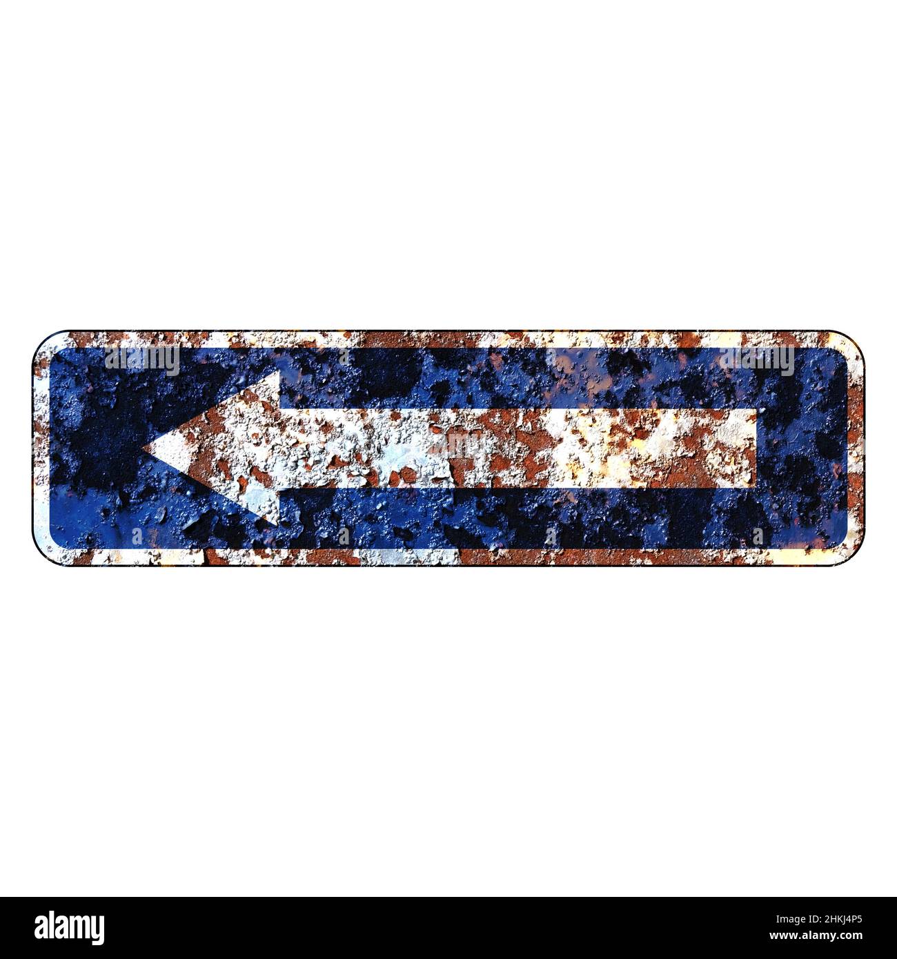 Old grunge EU road sign Special regulations - One-way street 2 Stock ...