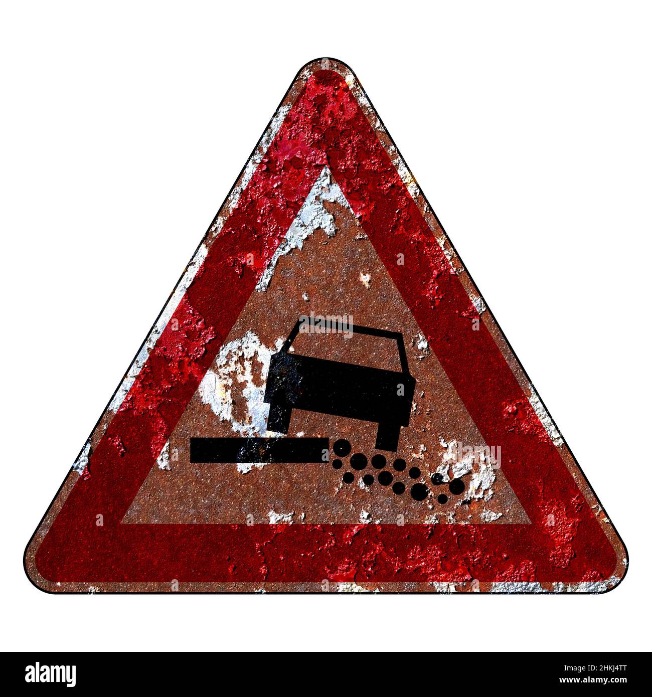 Soft shoulder road sign Cut Out Stock Images & Pictures - Alamy