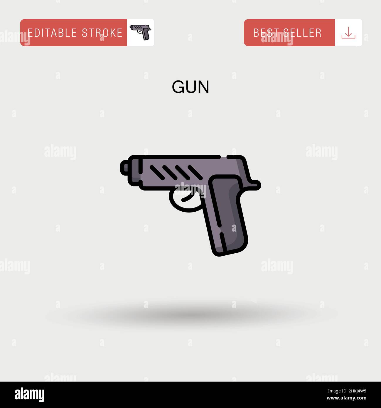 Gun Simple vector icon Stock Vector Image & Art - Alamy