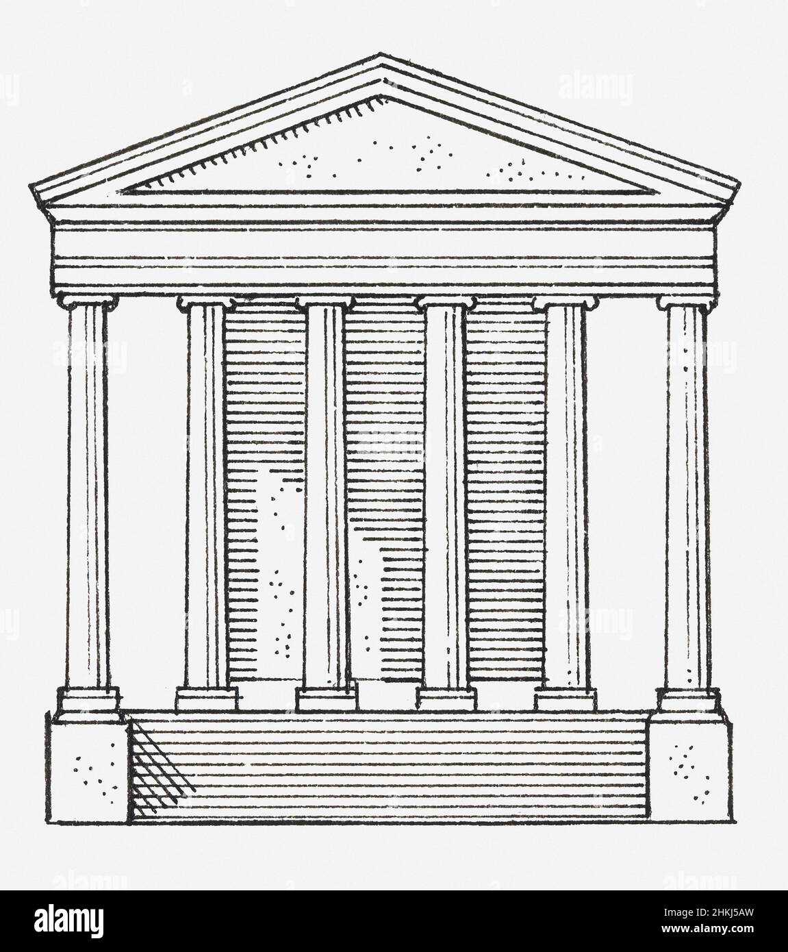 Classical Greek temple, illustration Stock Photo - Alamy