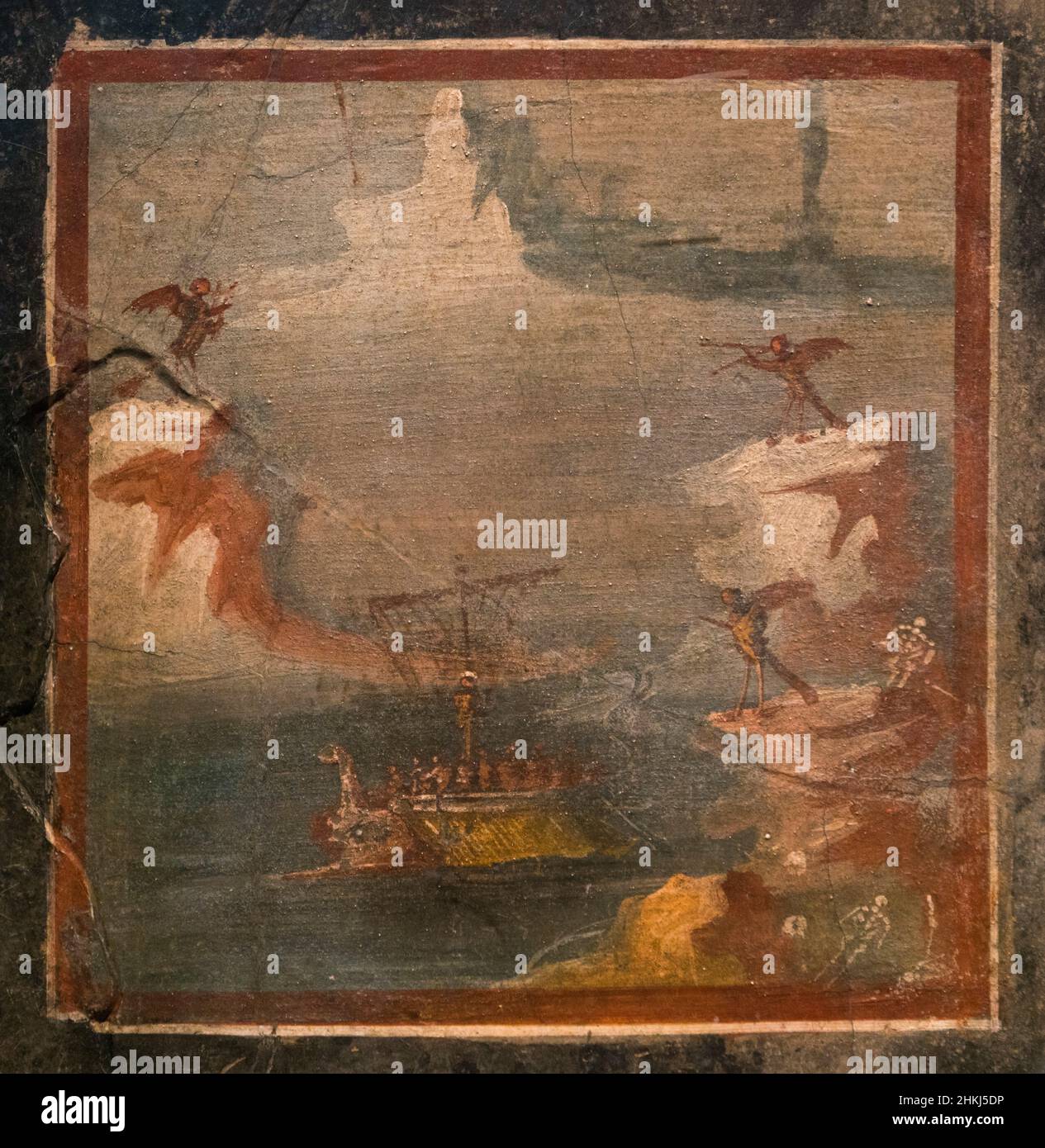 Odysseus and the Sirens, fresco Stock Photo - Alamy