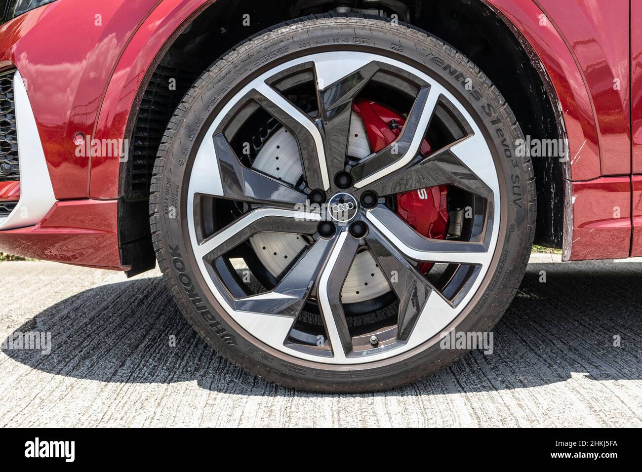 Hong Kong, China Aug 24, 2021 : Audi RS Q8 2021 Wheel Aug 24 2021 in ...