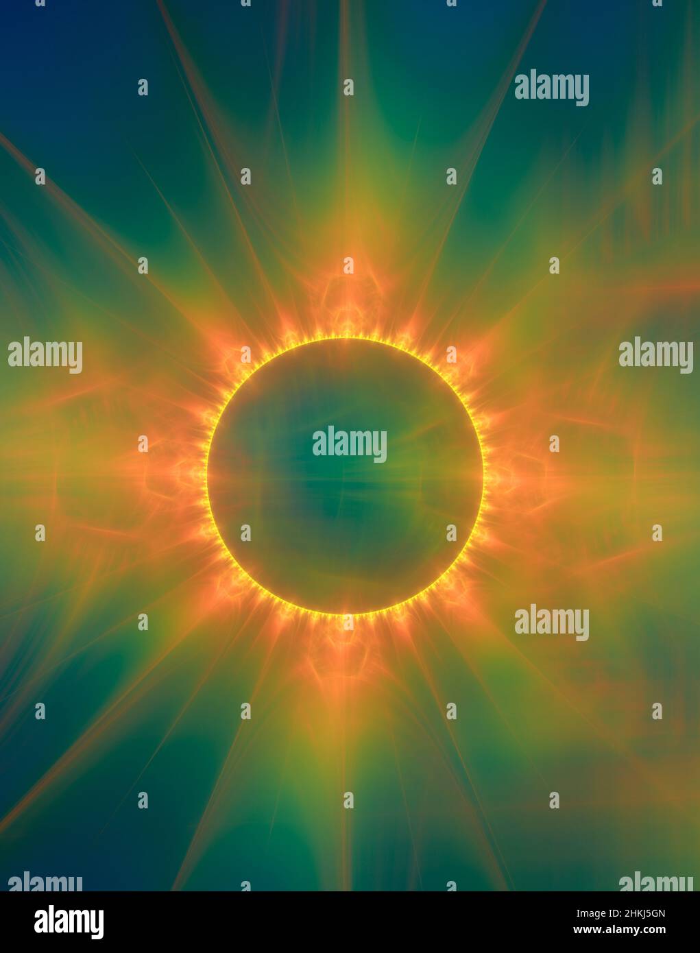 Solar eclipse, fractal illustration Stock Photo - Alamy
