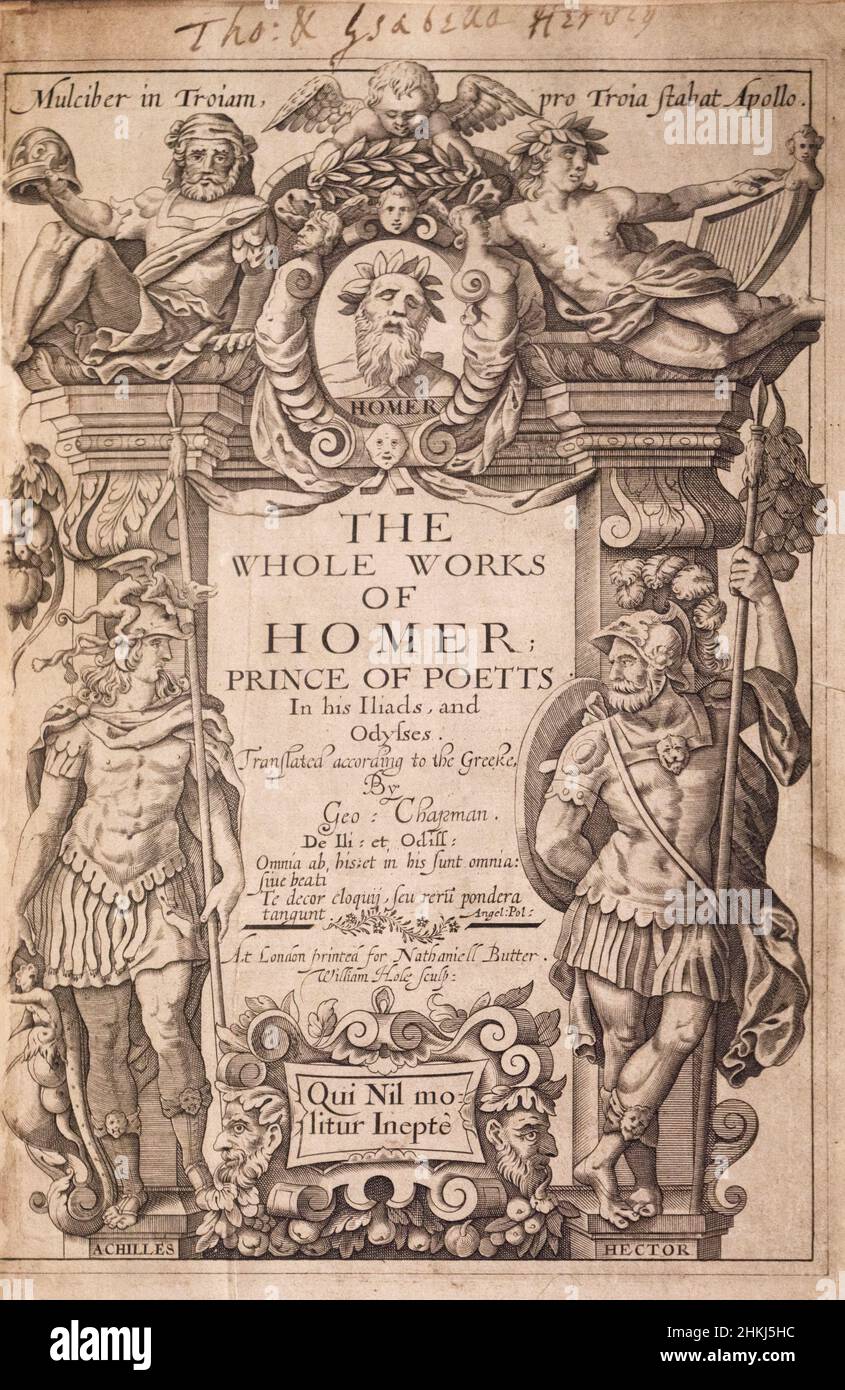 Title page of Chapman's works of Homer Stock Photo - Alamy