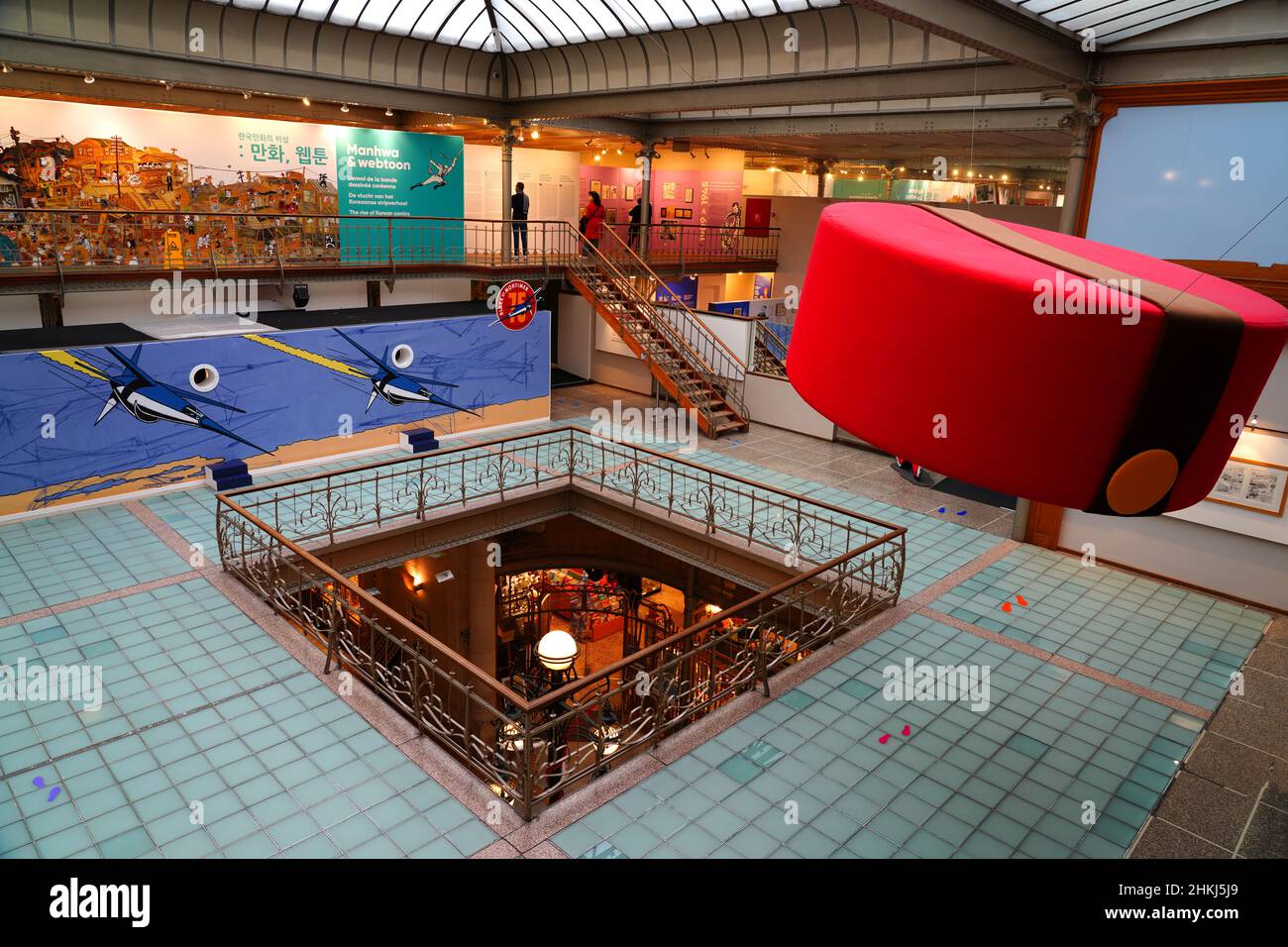 BRUSSELS, BELGIUM -8 JAN 2022- View of the Belgian Comic Strip Center ...