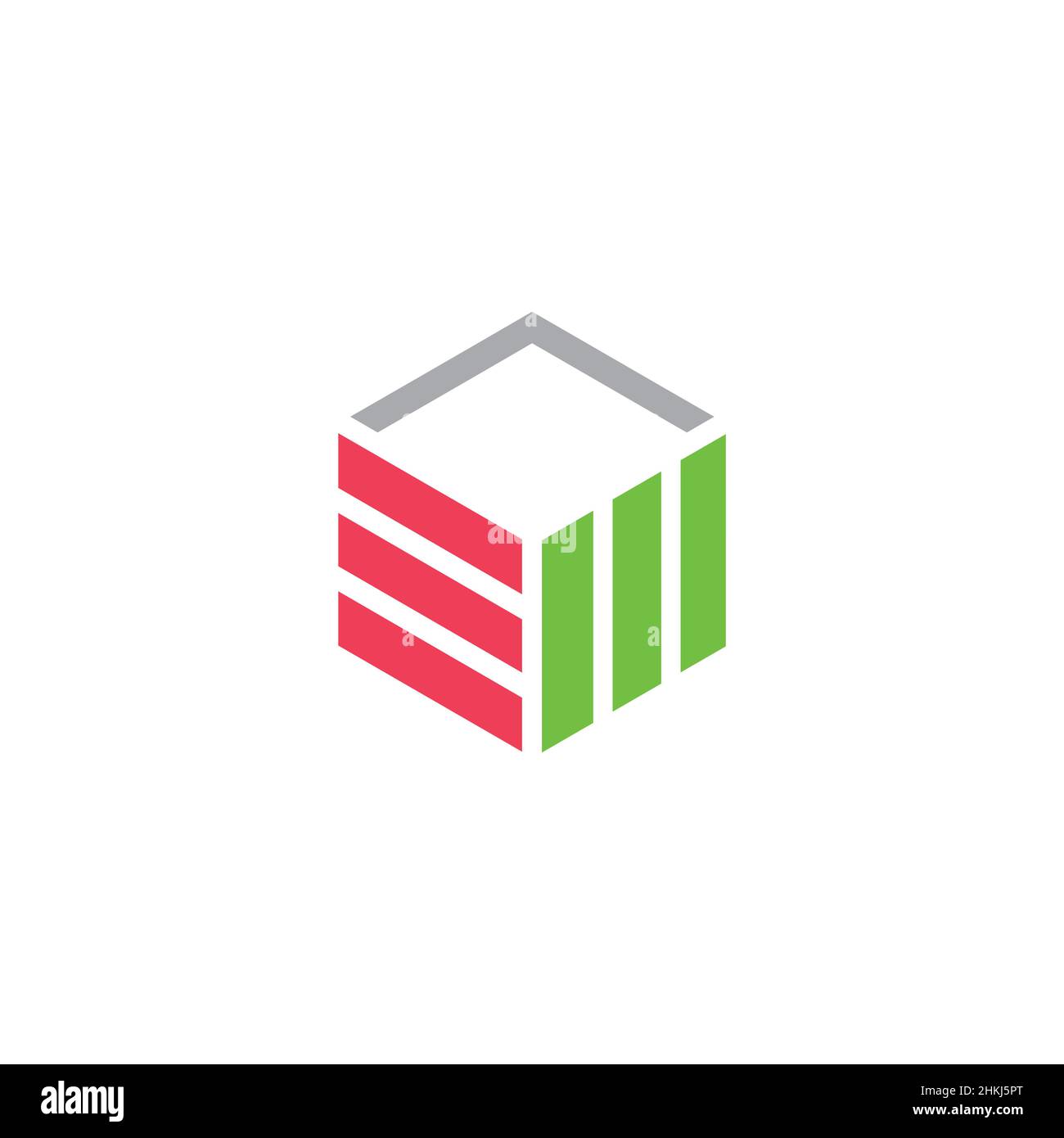 A modern and sophisticated cube logo design with initials EM 7 Stock ...