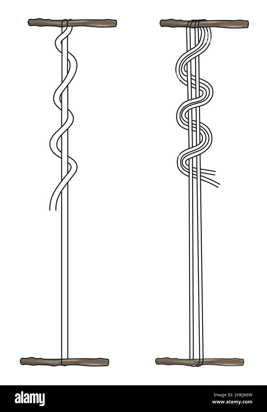 Two strand and four strand wire snare, illustration Stock Photo - Alamy