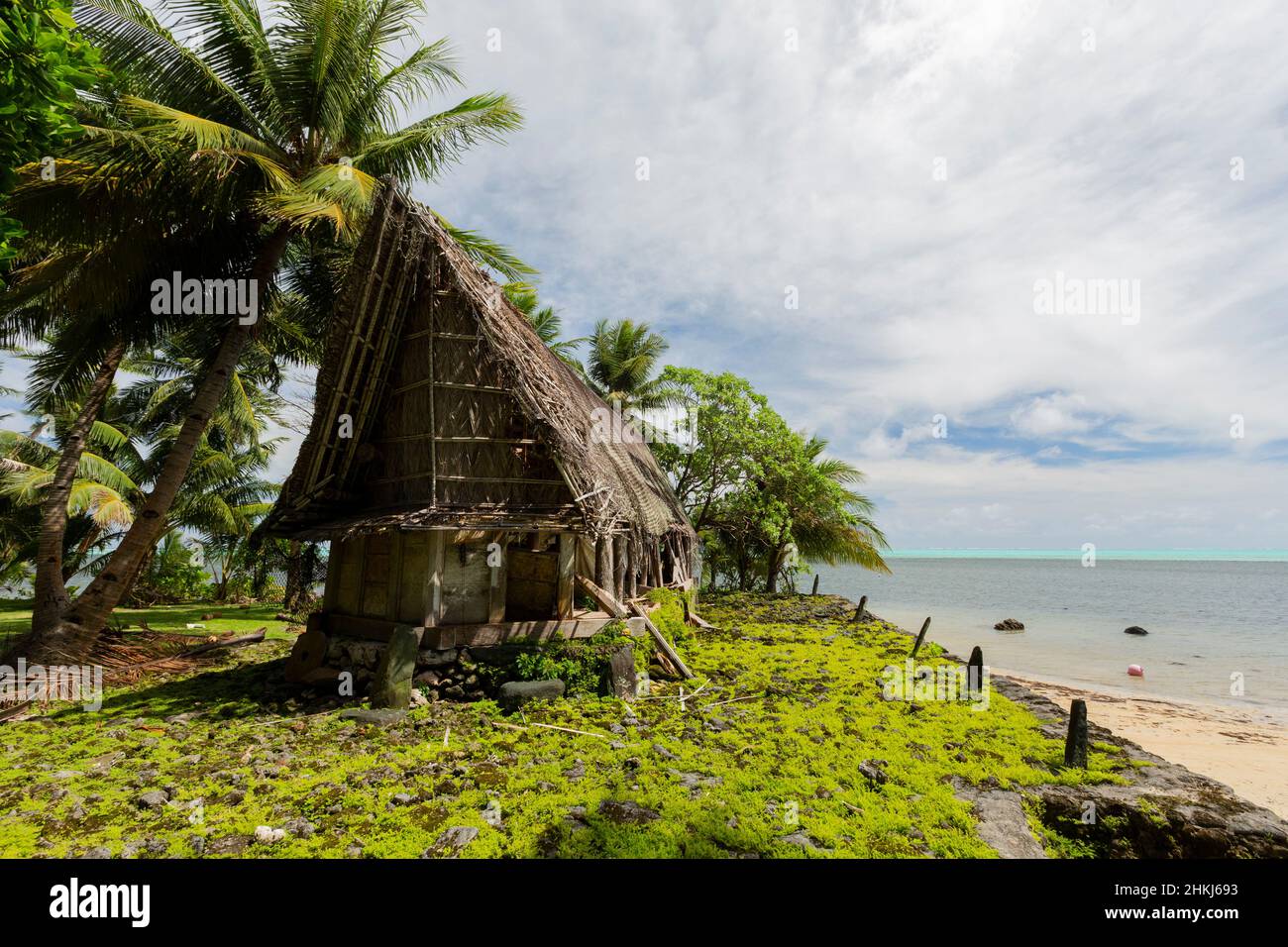 Traditional canoe house, Yap Stock Photo - Alamy