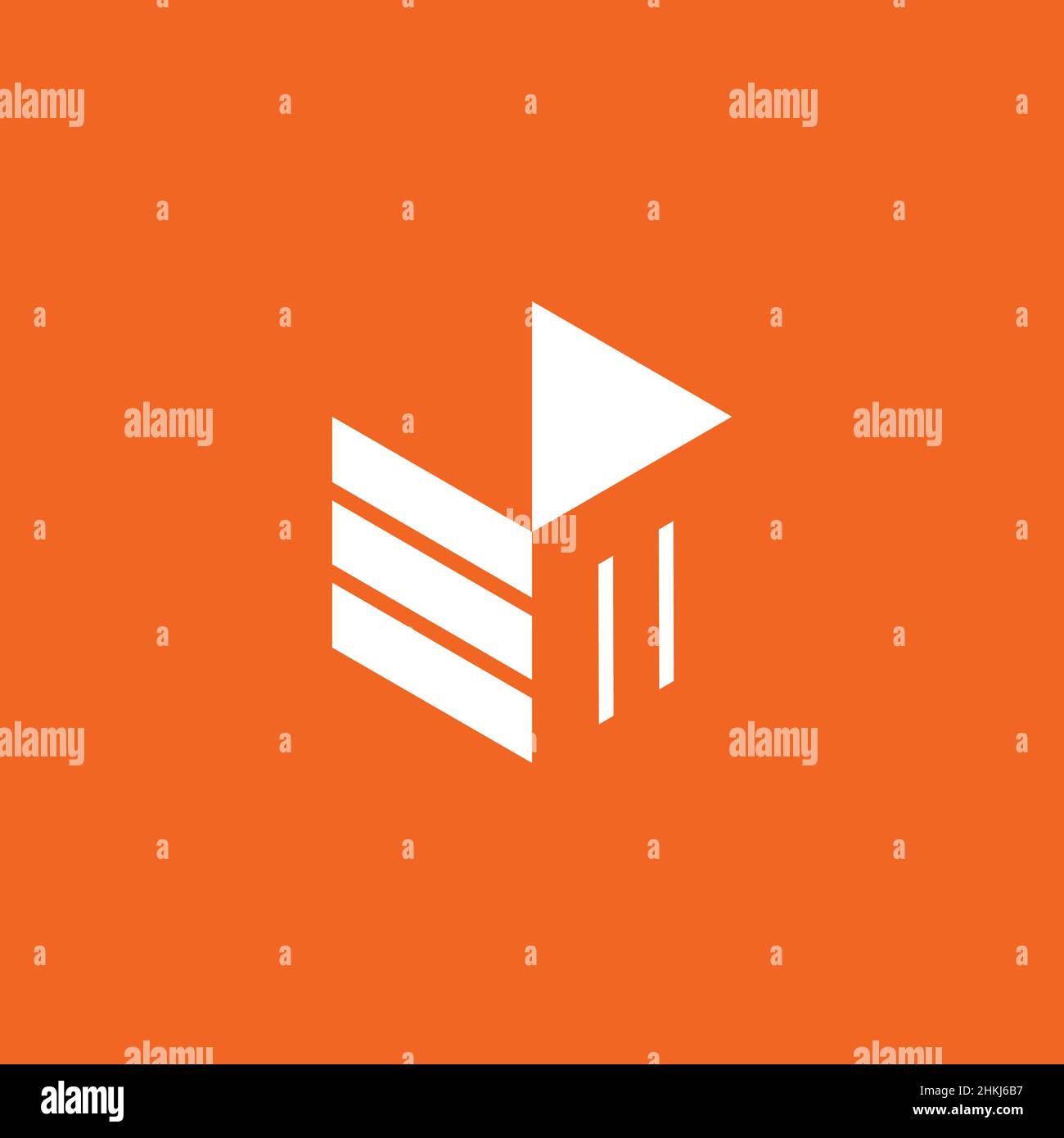 A modern and sophisticated cube logo design with initials EM 4 Stock ...