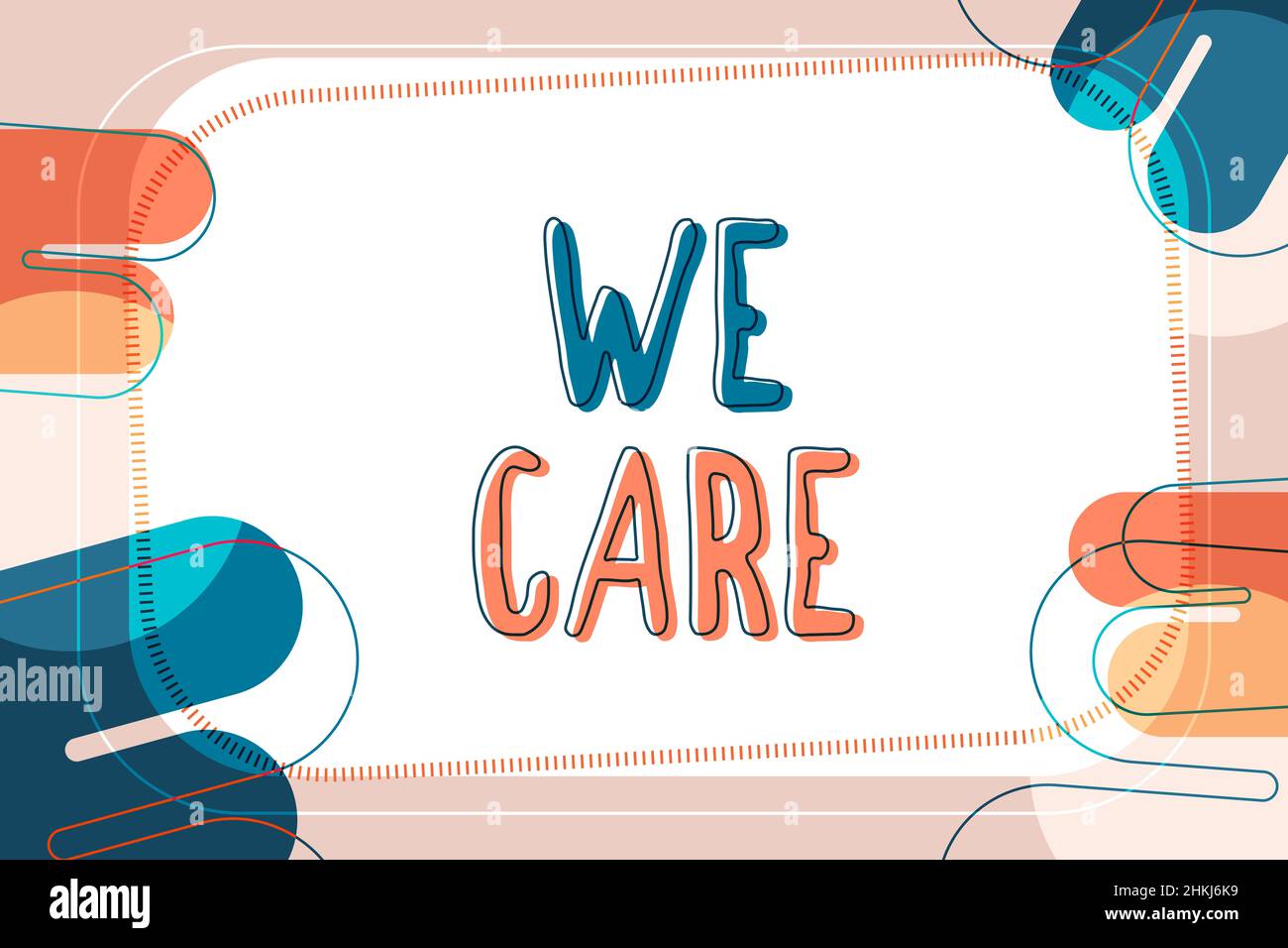 Conceptual caption We Care. Word for We Care Text Frame Surrounded With ...