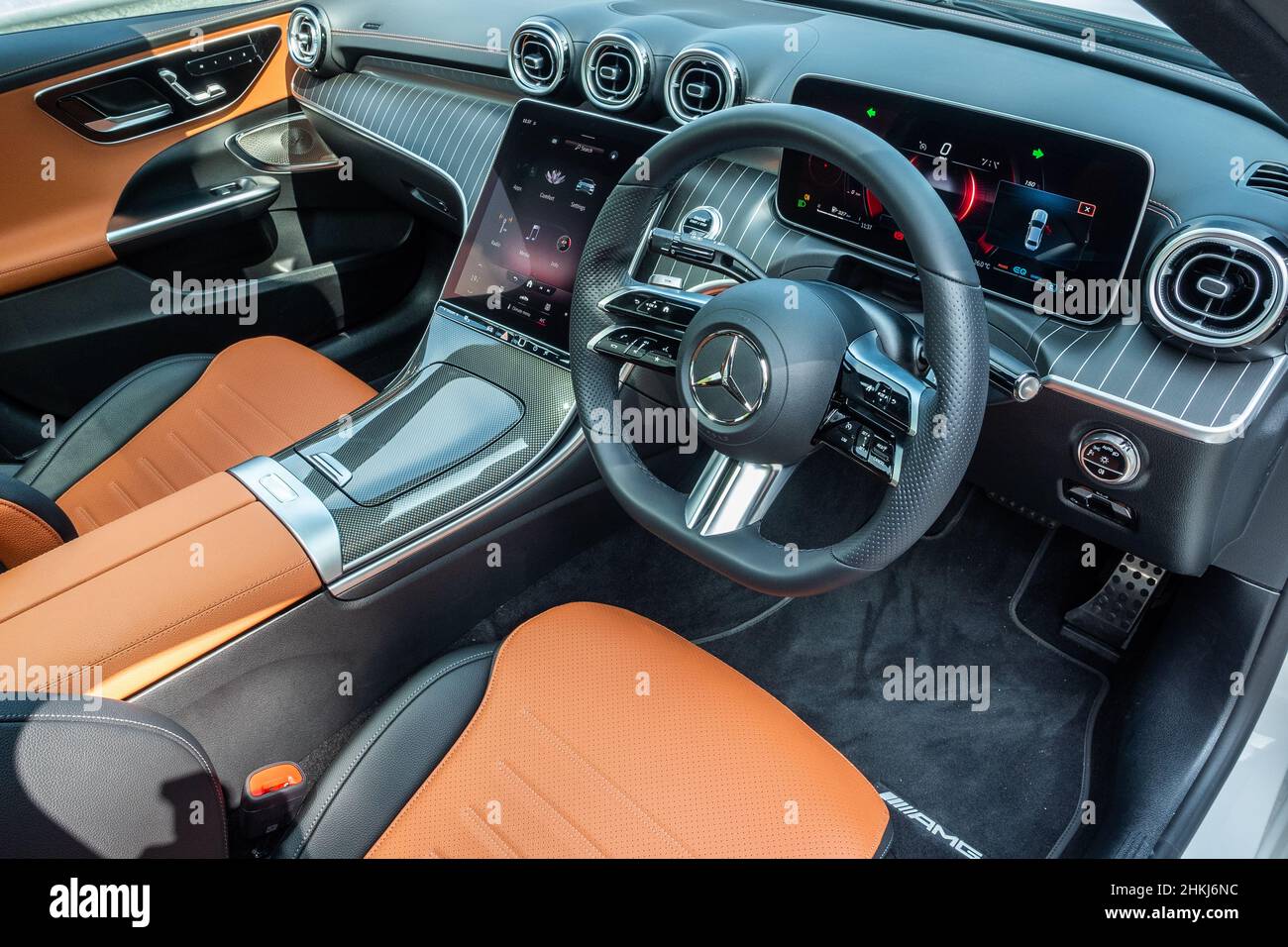 Hong Kong, China Nov 2, 2021 : Mercedes-Benz C200 2022 Interior Nov 2 ...