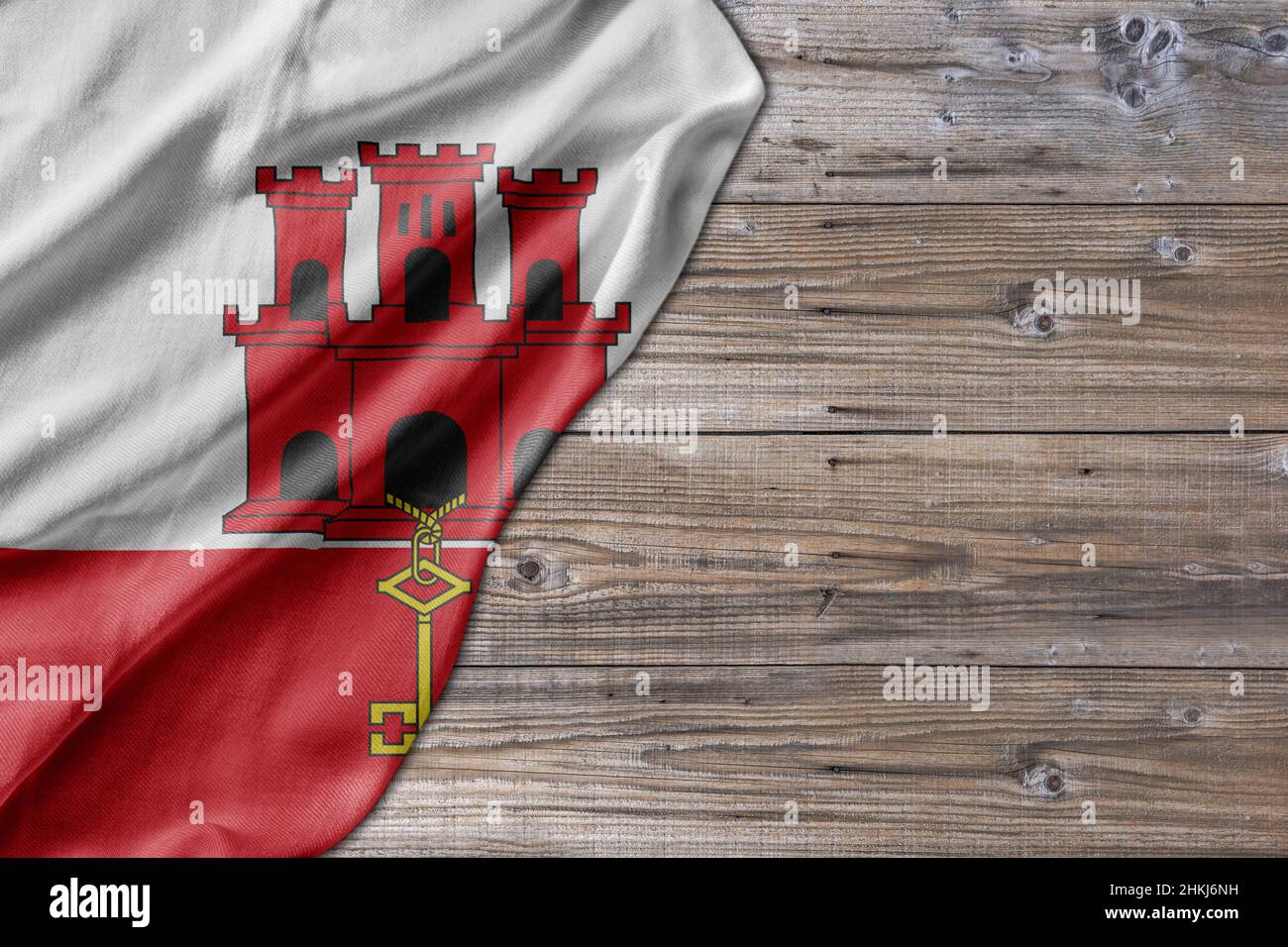 Wooden pattern old nature table board with Gibraltar flag Stock Photo ...
