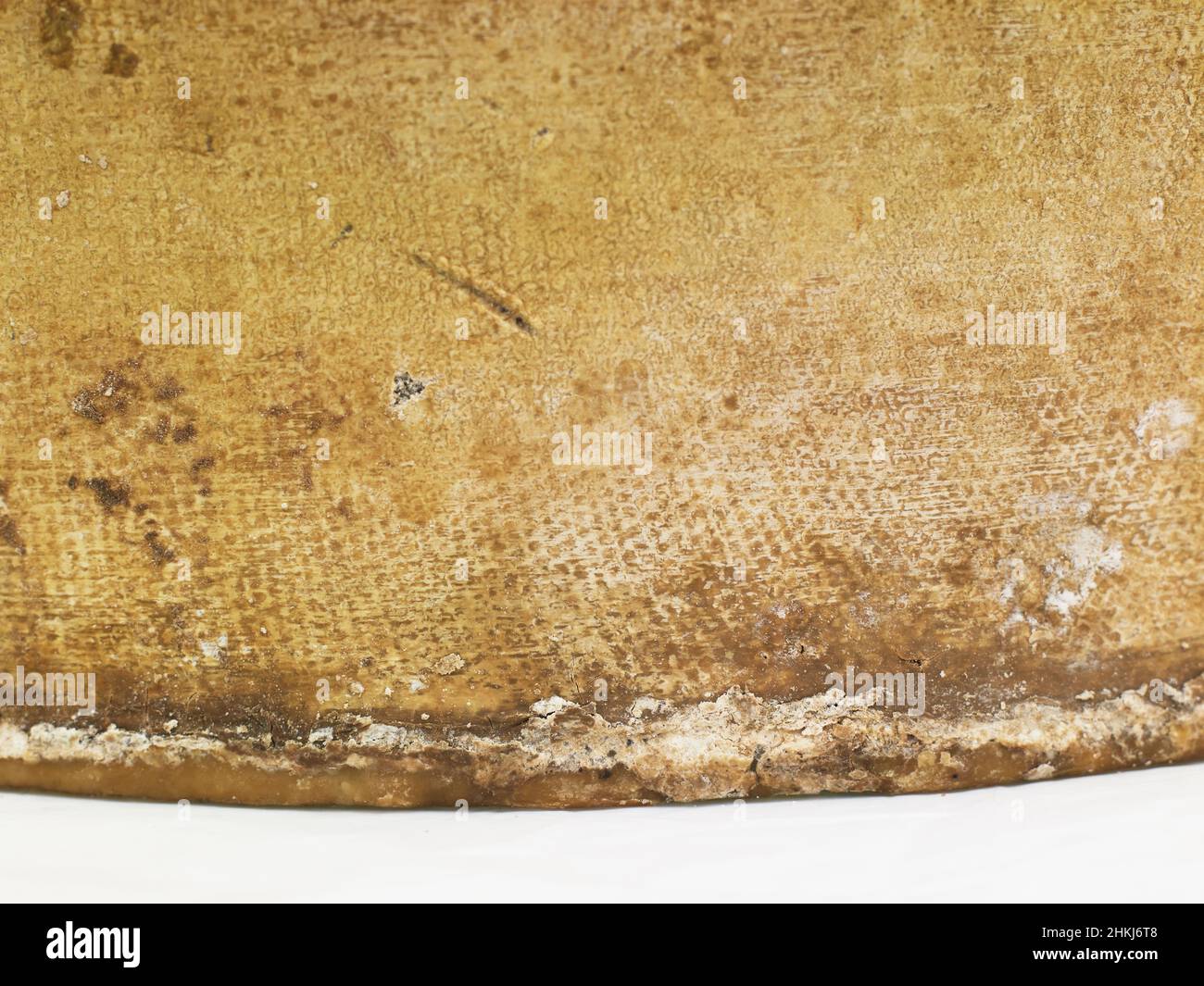 French Beaufort AOC cow's milk cheese showing cloth rind Stock Photo ...