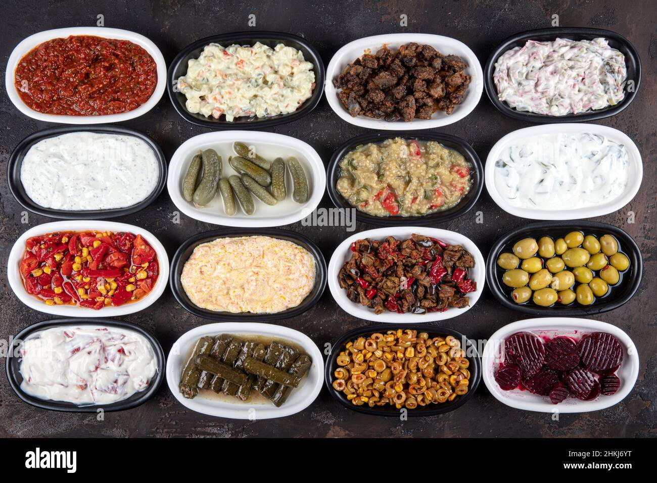 Mediterranean appetizer concept. Traditional Turkish cuisine. Middle ...