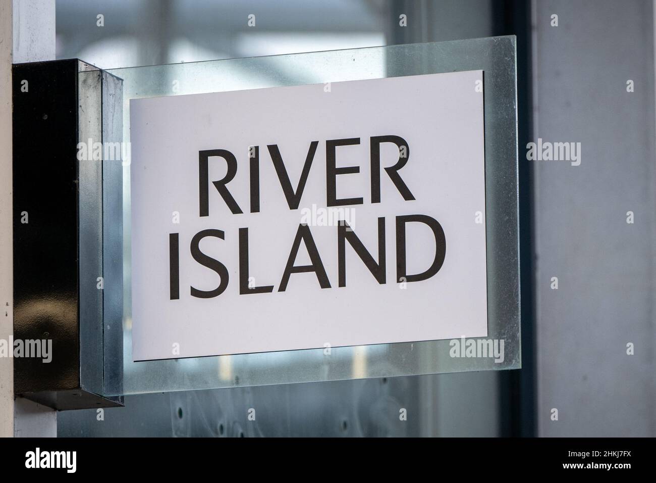 A close-up of a River Island store sign Stock Photo - Alamy