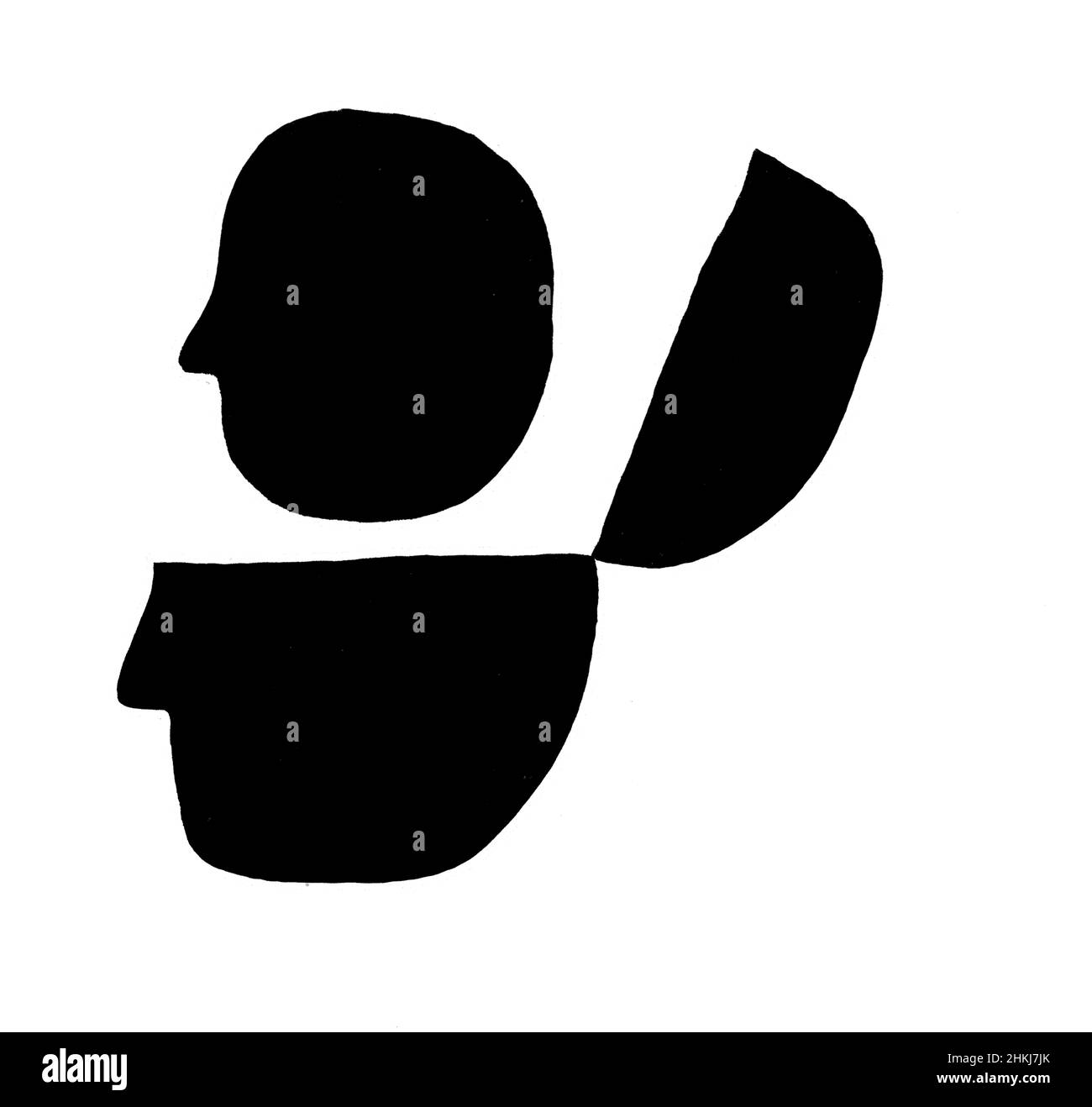 Head opening to reveal another head, illustration Stock Photo - Alamy