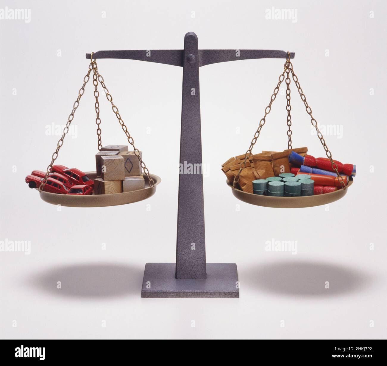 Model scales showing balance of assets Stock Photo - Alamy