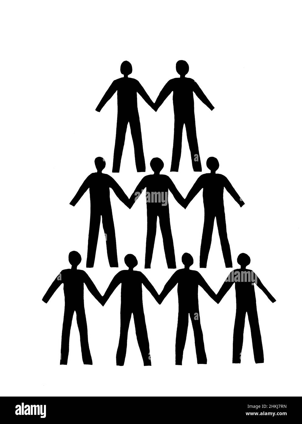 Human pyramid, illustration Stock Photo - Alamy