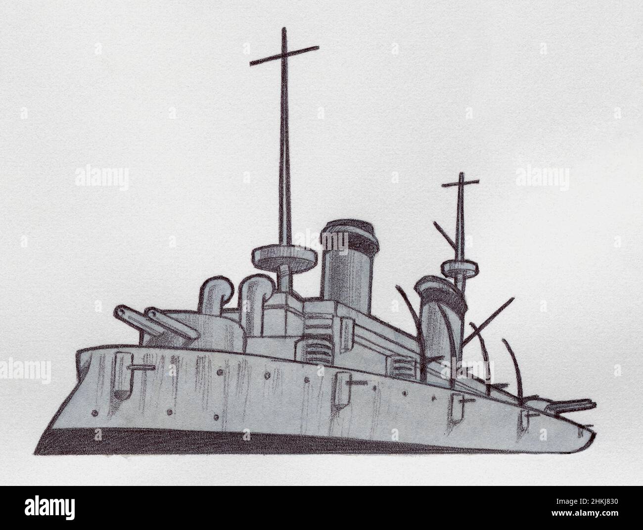 Cruiser warship, illustration Stock Photo - Alamy