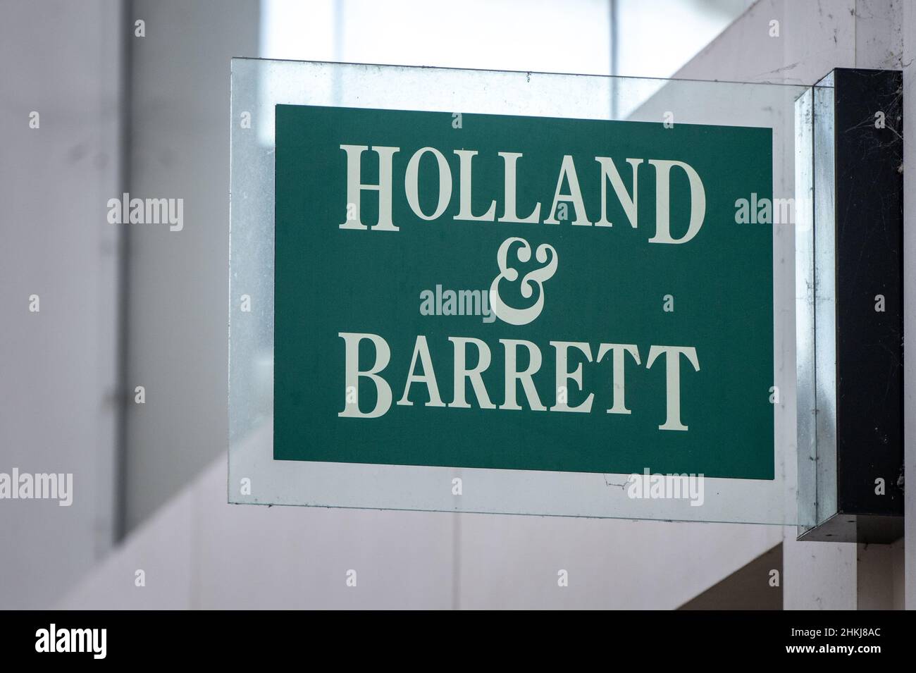 A close-up of a Holland and Barrett sign Stock Photo - Alamy