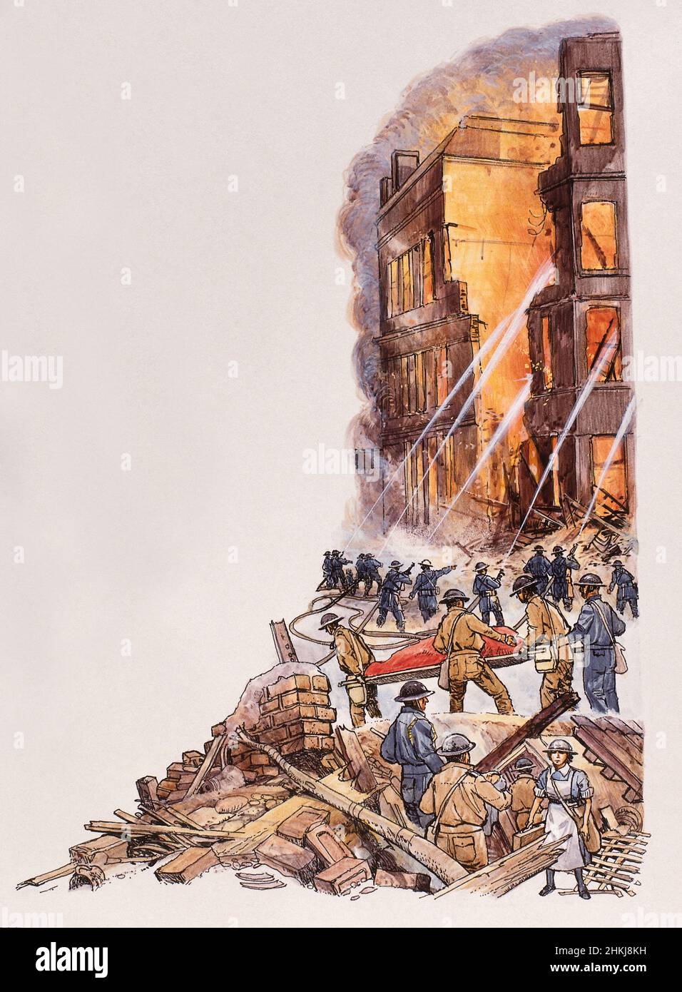 London Blitz, illustration Stock Photo - Alamy